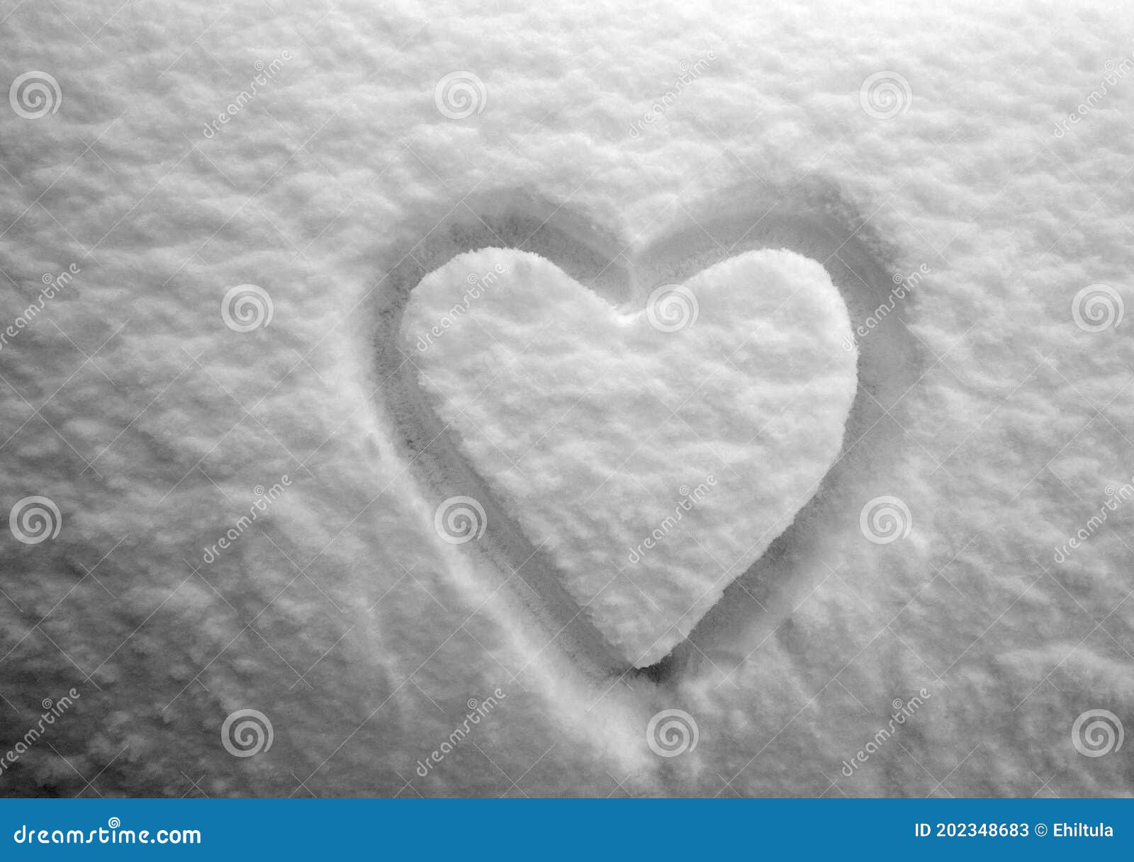 Heart shape in snow stock image. Image of snow, symbol - 202348683
