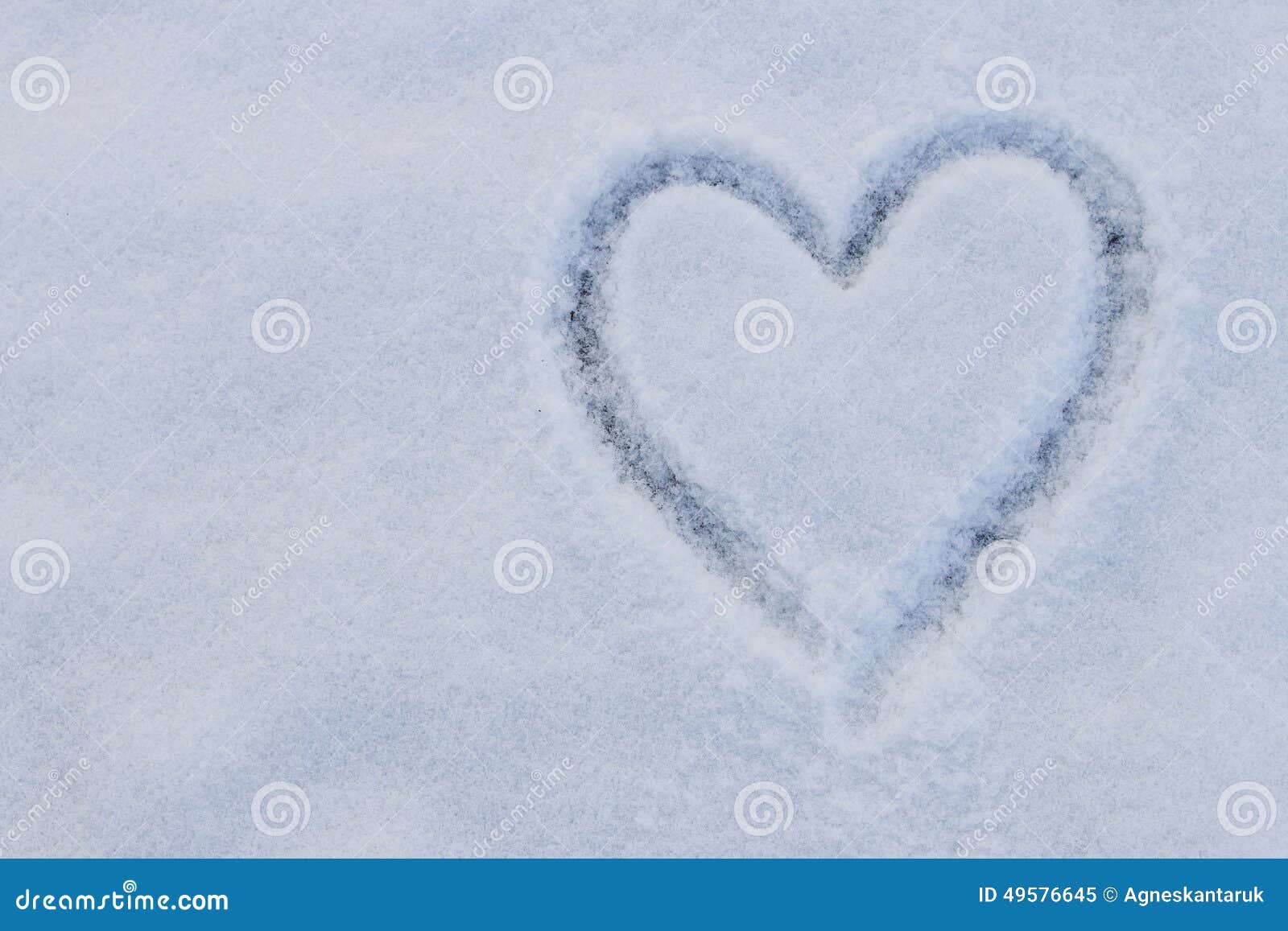 Heart shape on snow stock image. Image of abstract, freeze - 49576645