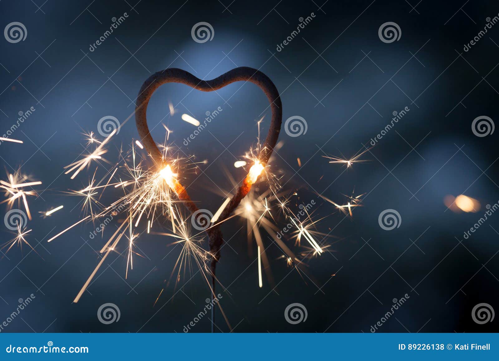 Heart shape sparkler stock photo. Image of holiday, gold - 89226138