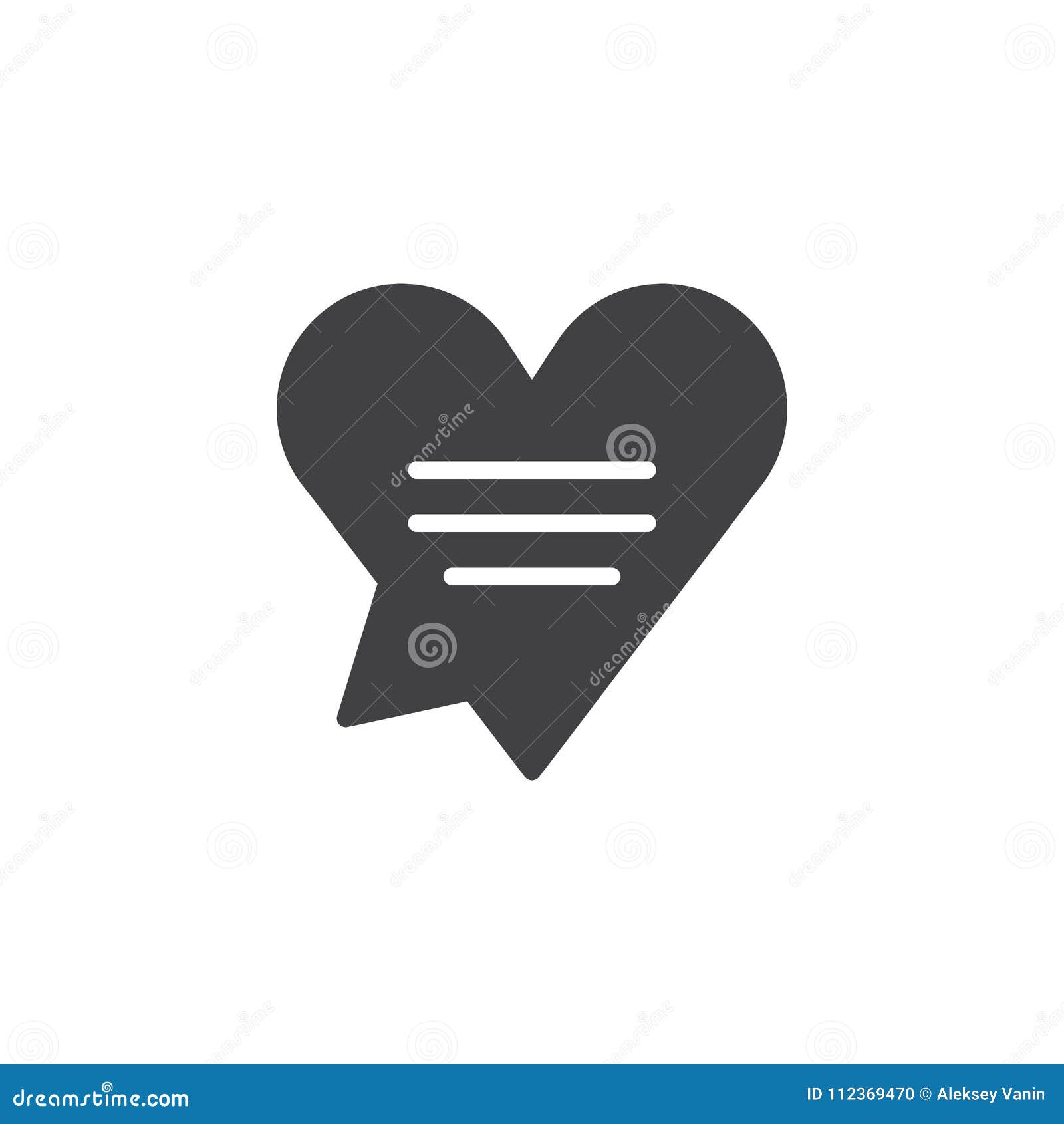 Heart Shape Speech Bubble Vector Icon Stock Vector - Illustration of ...