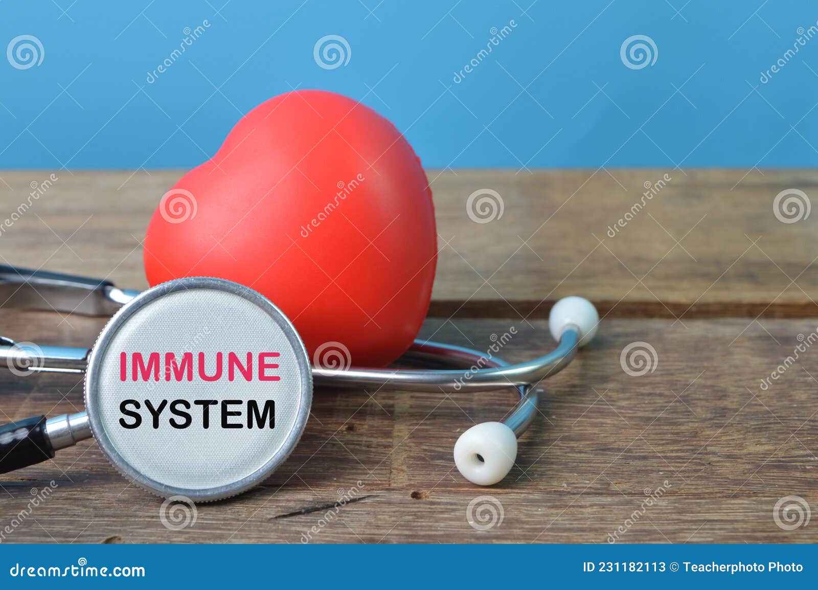 Heart Shape and Stethoscope Written with IMMUNE SYSTEM Stock Image ...