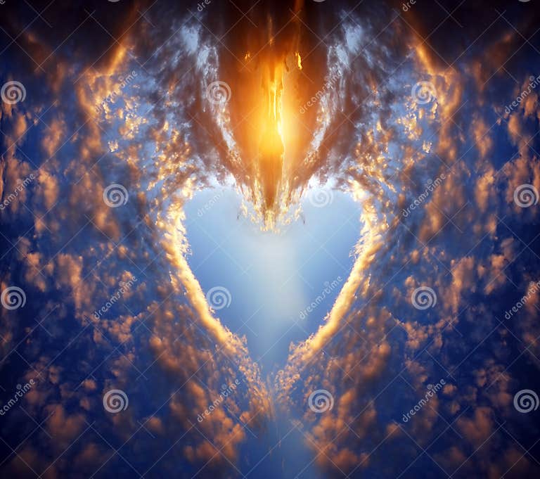 Heart shape on sunset sky stock photo. Image of heaven - 17703436
