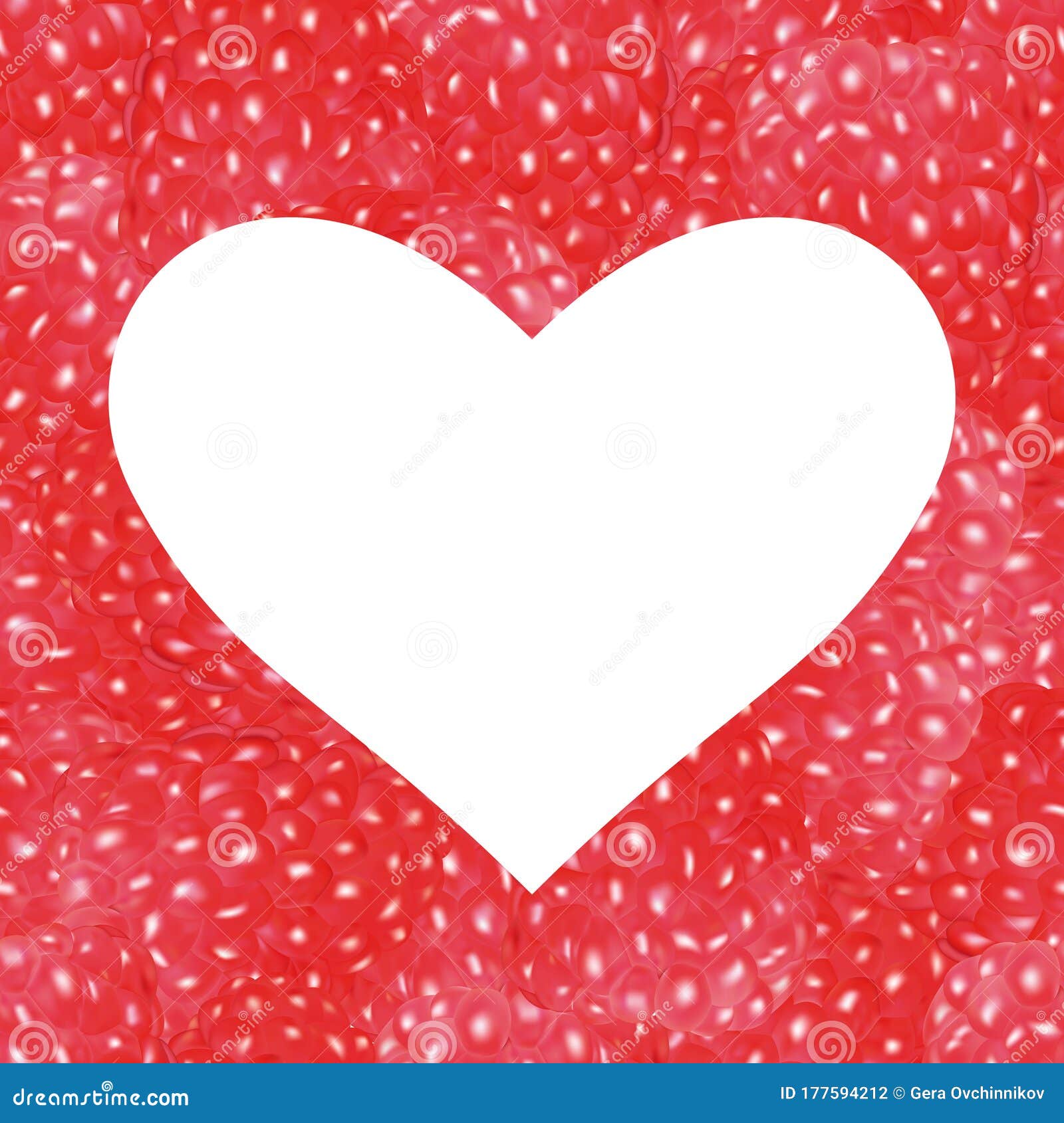 A Heart Shape Surrounded by a Red Raspberry Texture. Pattern with ...