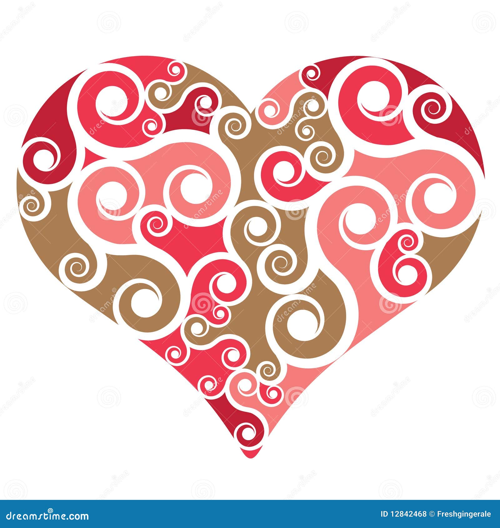 Heart shape with swirls stock vector. Illustration of object - 12842468