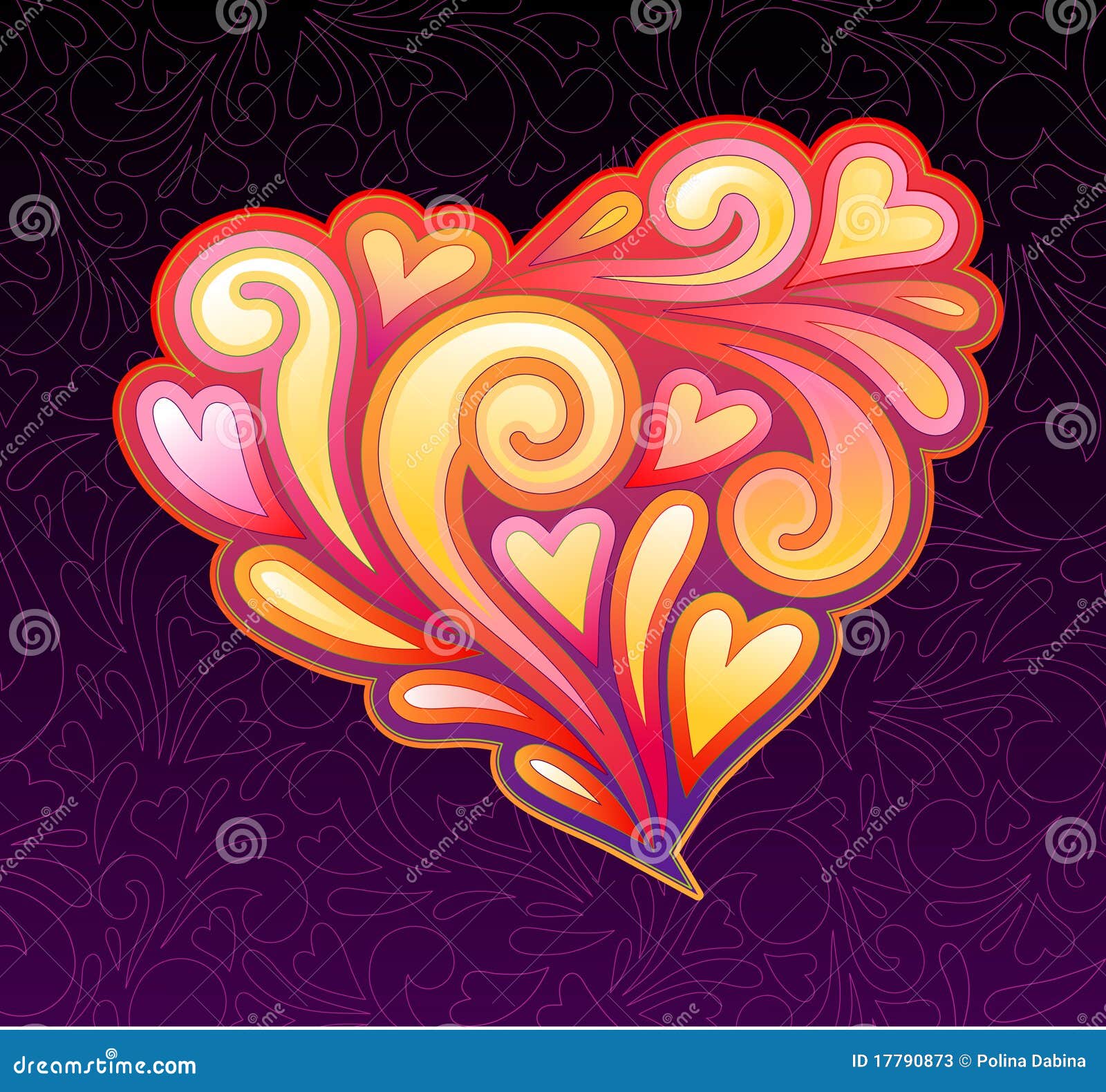 Heart shape with swirls stock vector. Illustration of effect - 17790873