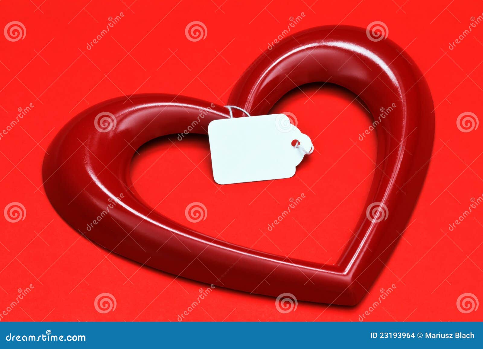 Heart shape with tag stock photo. Image of romance, decorative - 23193964