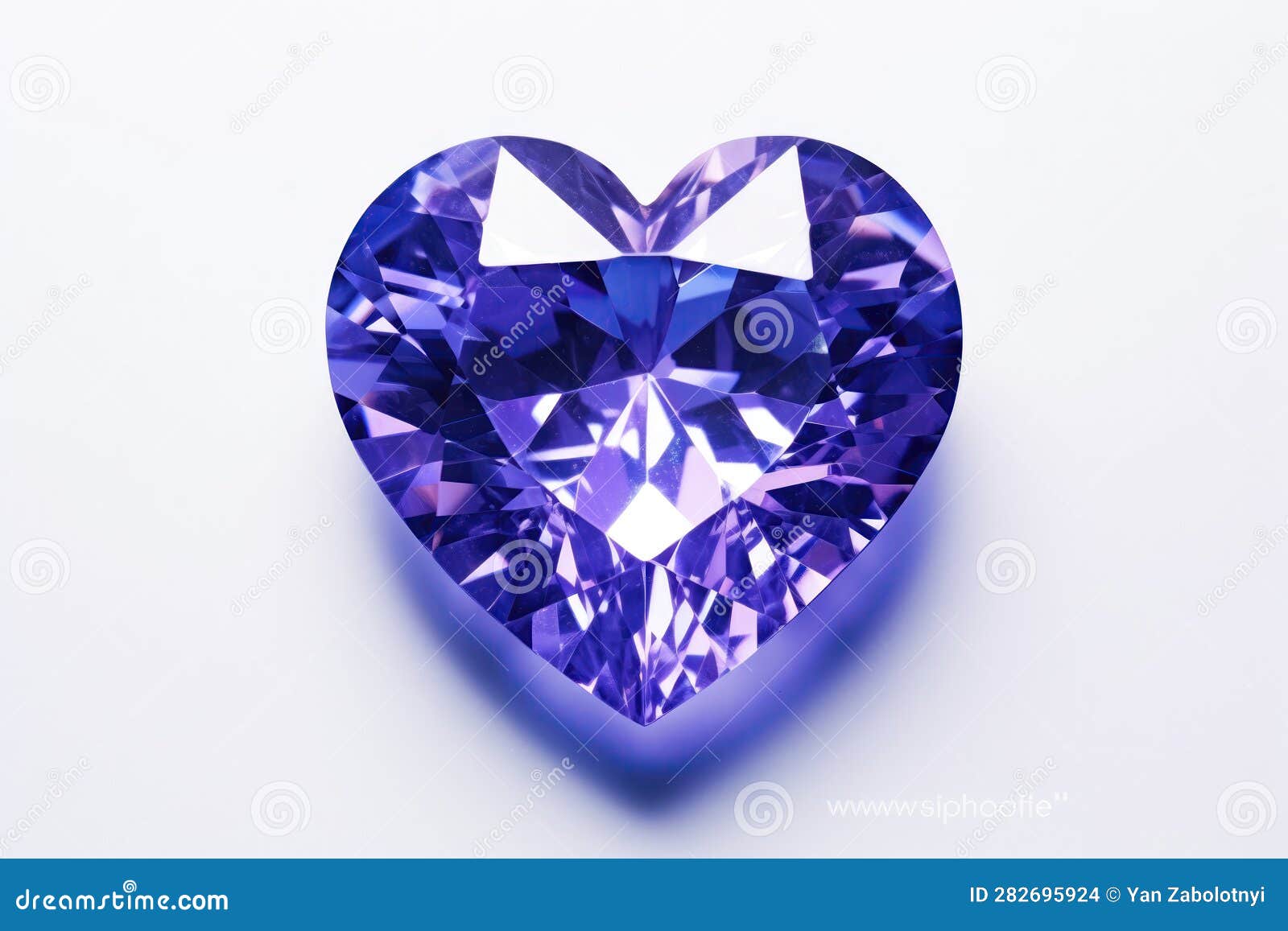 Heart Shape of Tanzanite on White Background. Generative AI Stock ...