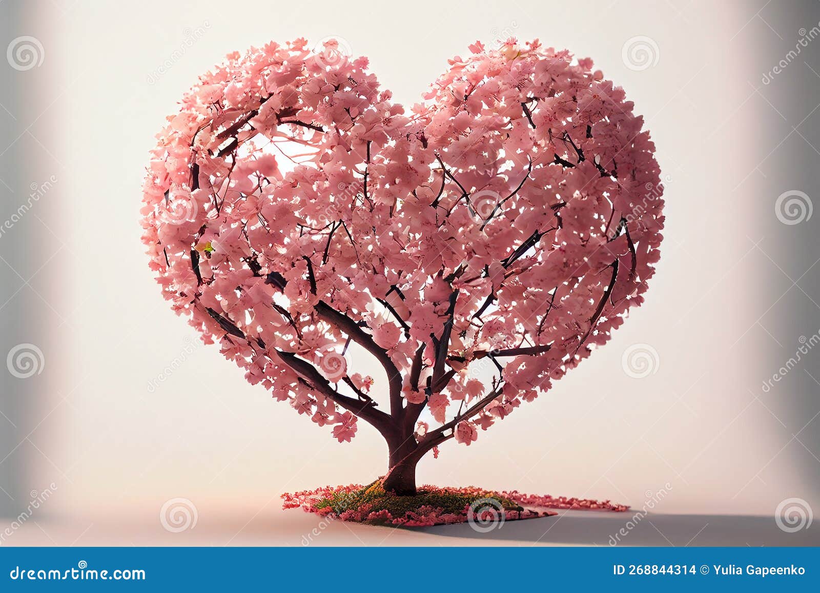 Heart Shape Tree from Sakura Floral. Illustration Generative AI Stock ...