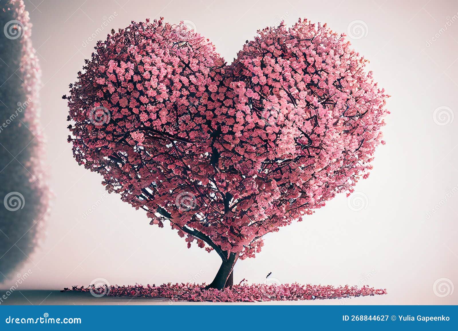 Heart Shape Tree from Sakura Floral. Illustration Generative AI Stock ...