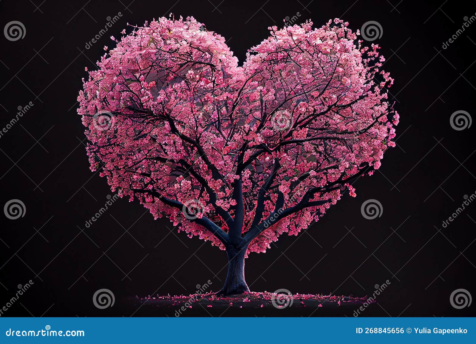 Heart Shape Tree from Sakura Floral. Illustration Generative AI Stock ...