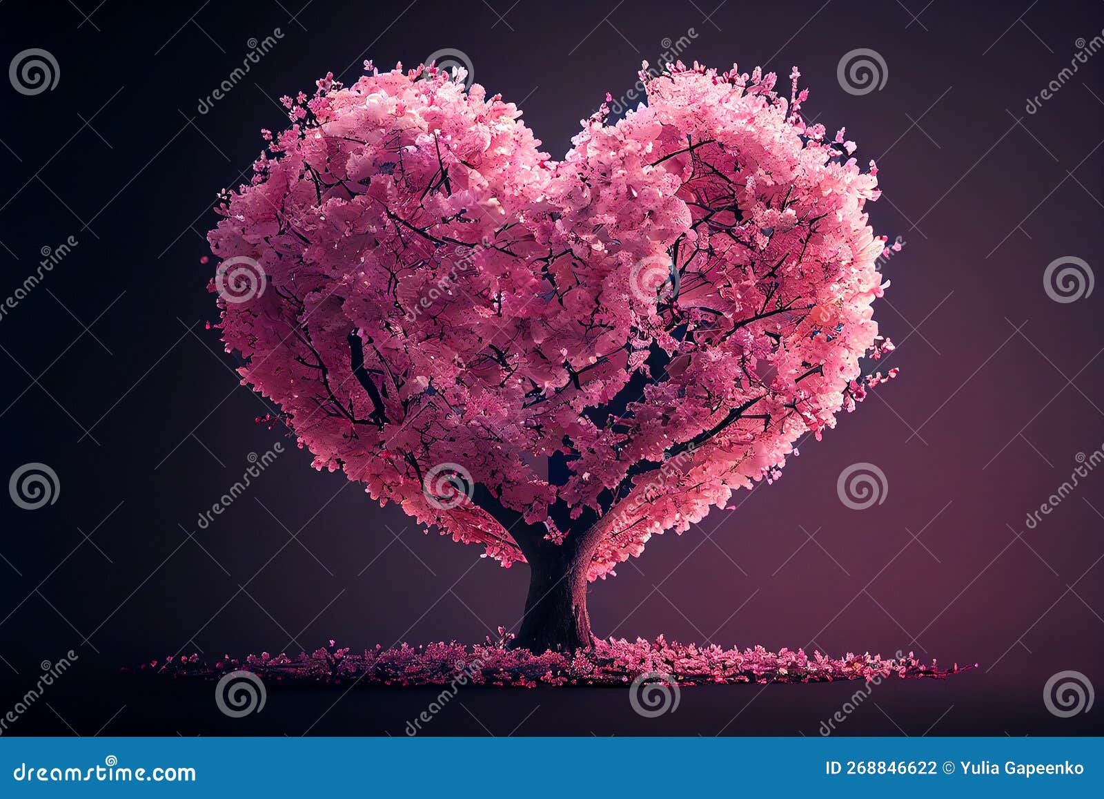 Heart Shape Tree from Sakura Floral. Illustration Generative AI Stock ...