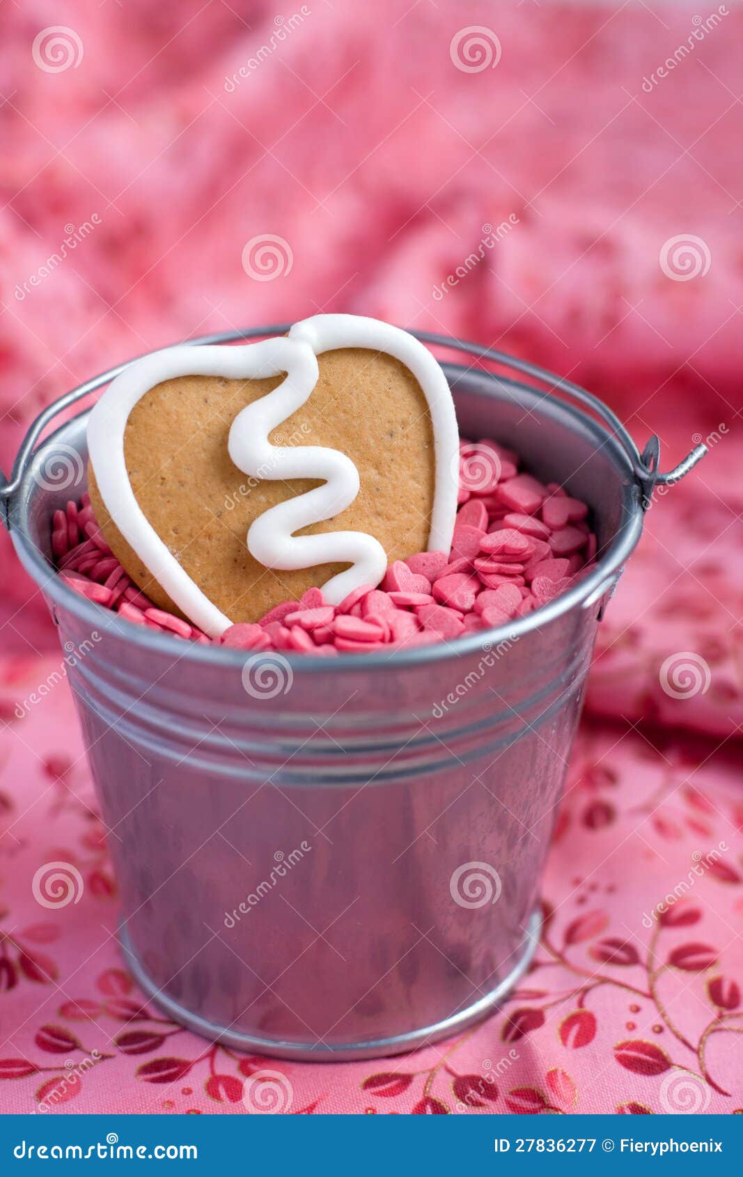 Heart Shape Valentine Gingerbread Cookie Stock Image - Image of ...