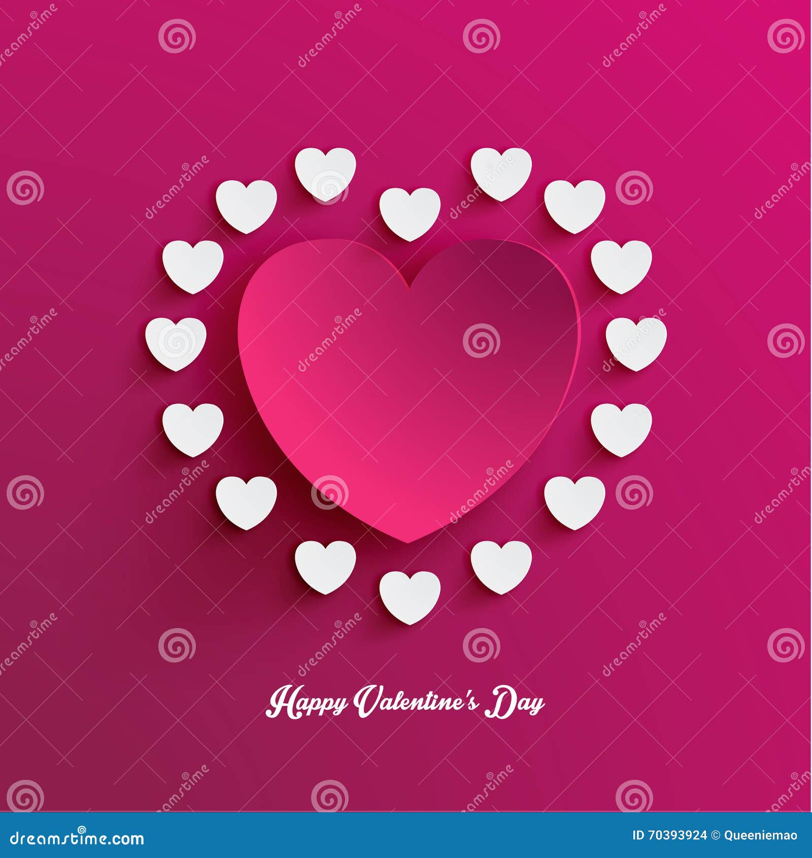 Heart Shape Valentine S Day Paper Cut-out Vector Stock Illustration ...