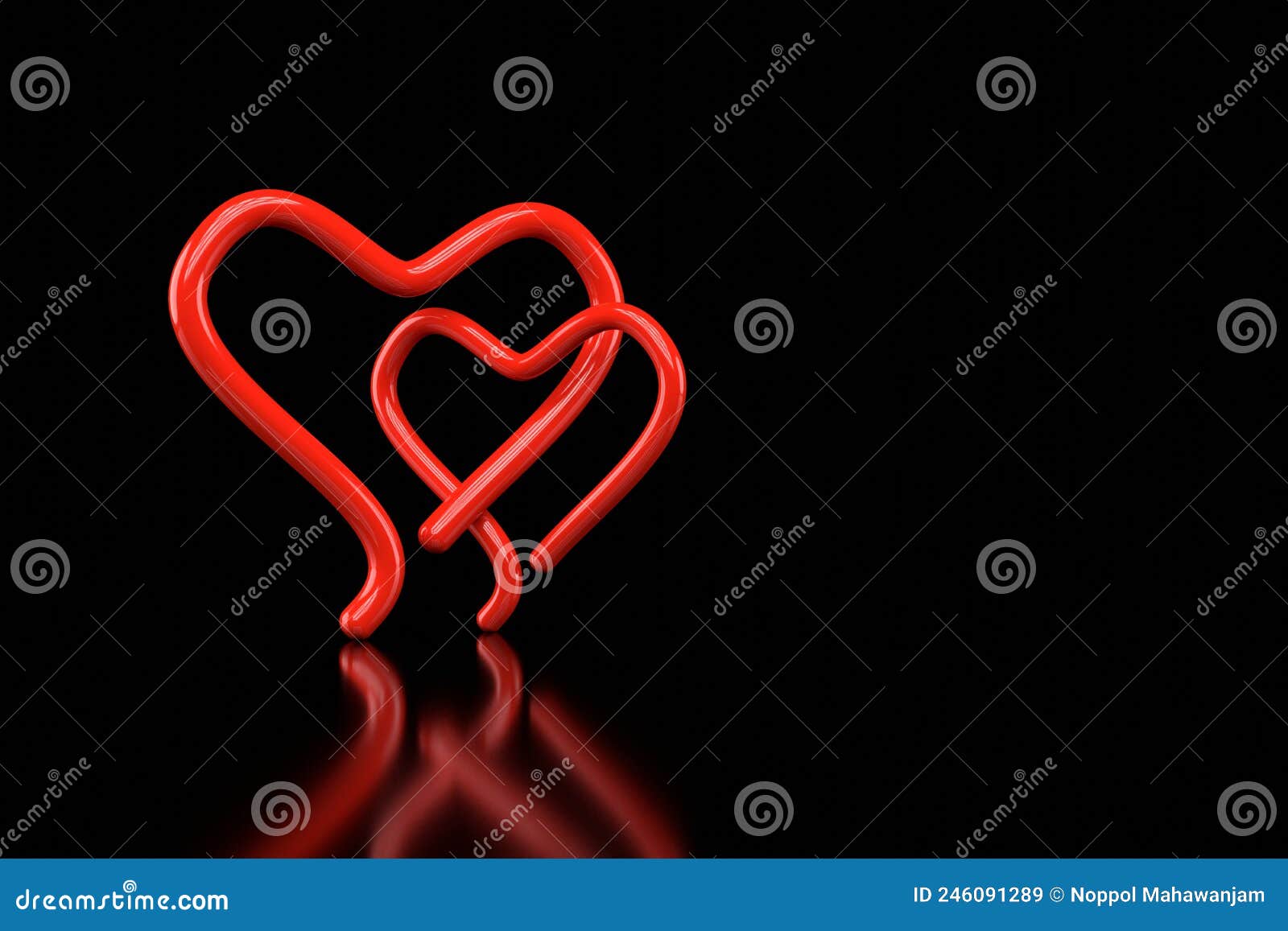 Heart Shape Wallpaper Design. 3D Rendering Stock Illustration ...