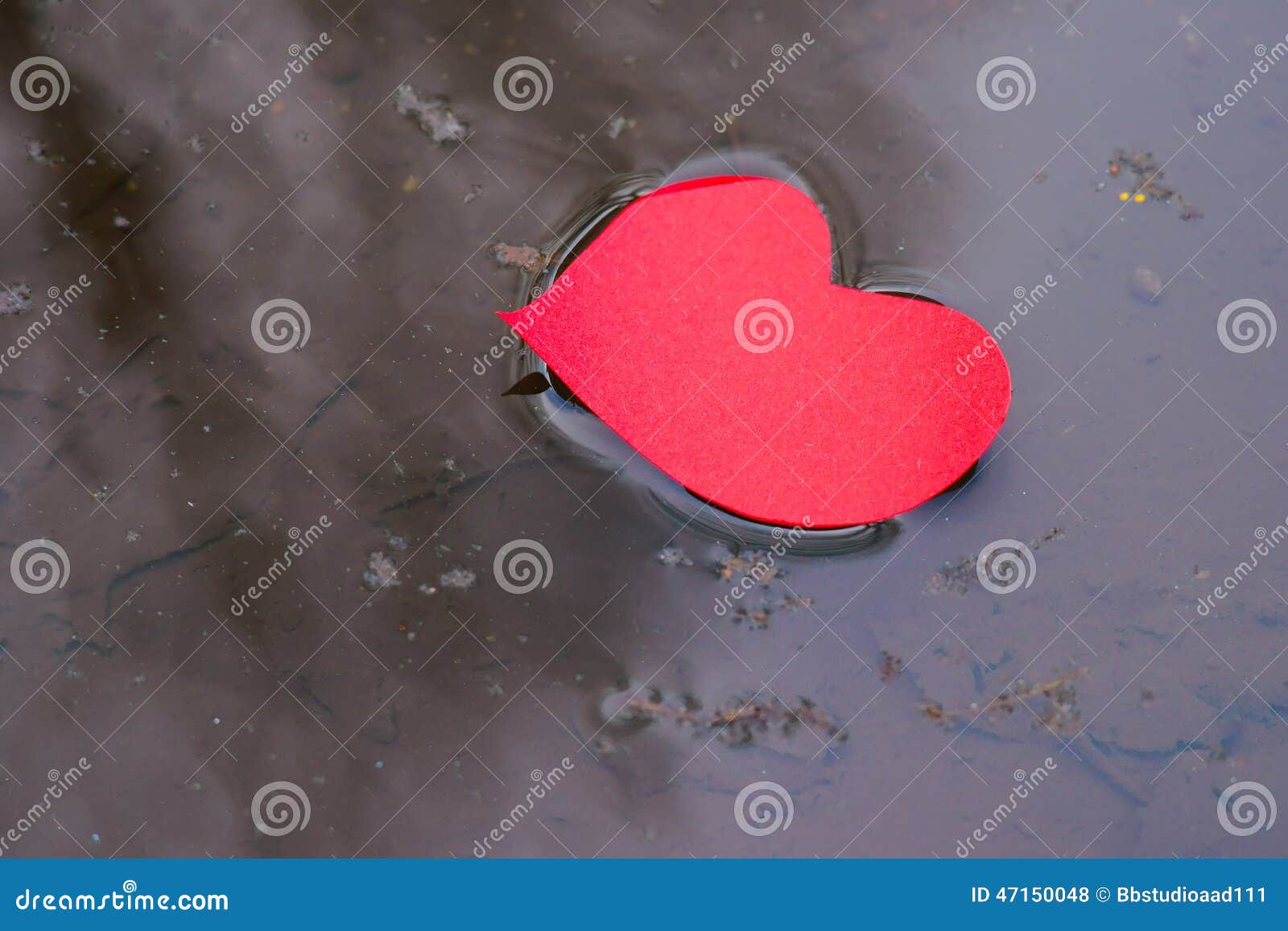 Heart Shape in Water Stream Stock Photo - Image of greeting, feelings ...