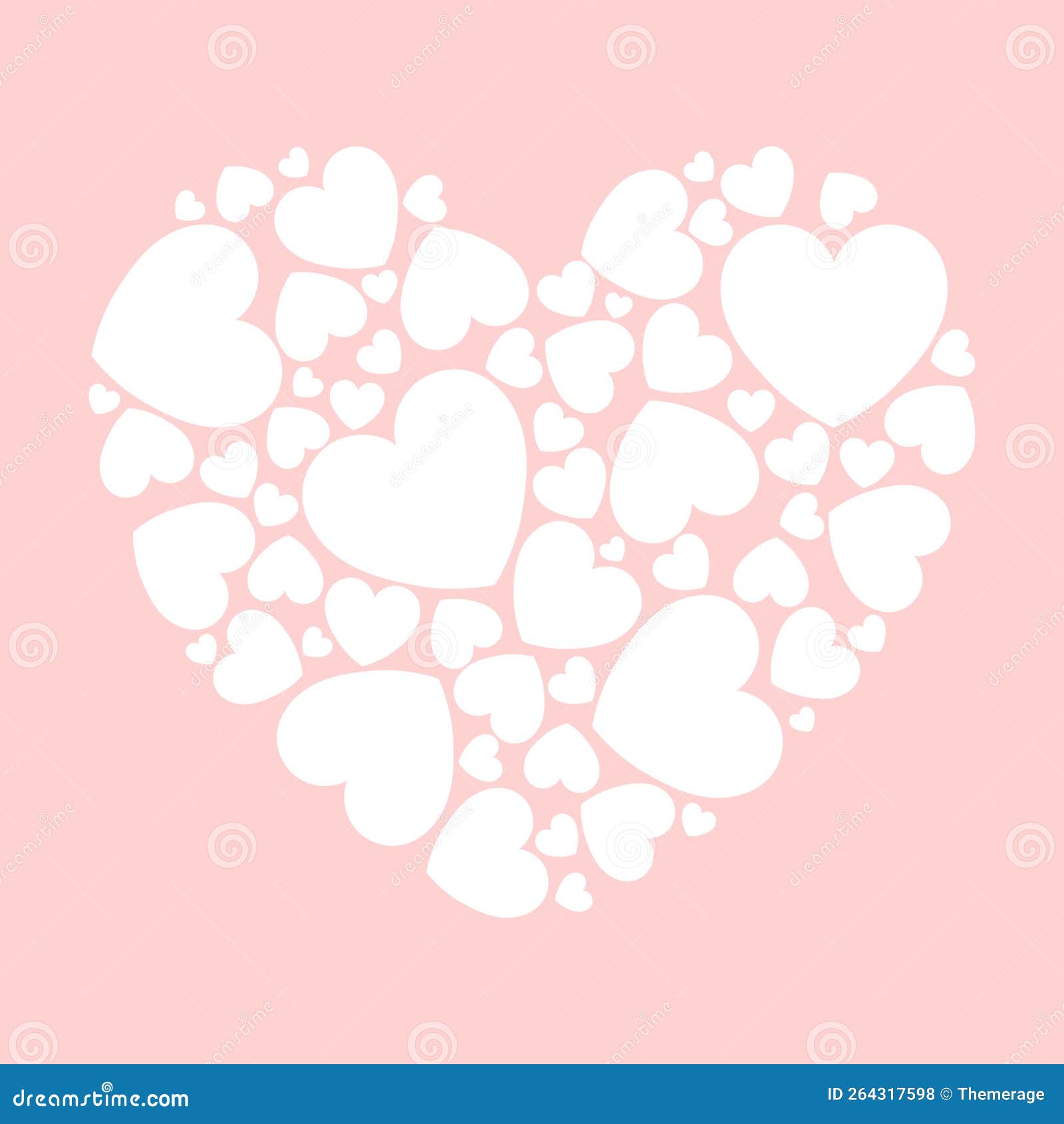 Heart Shape with White Hearts Design with Background Stock Vector ...