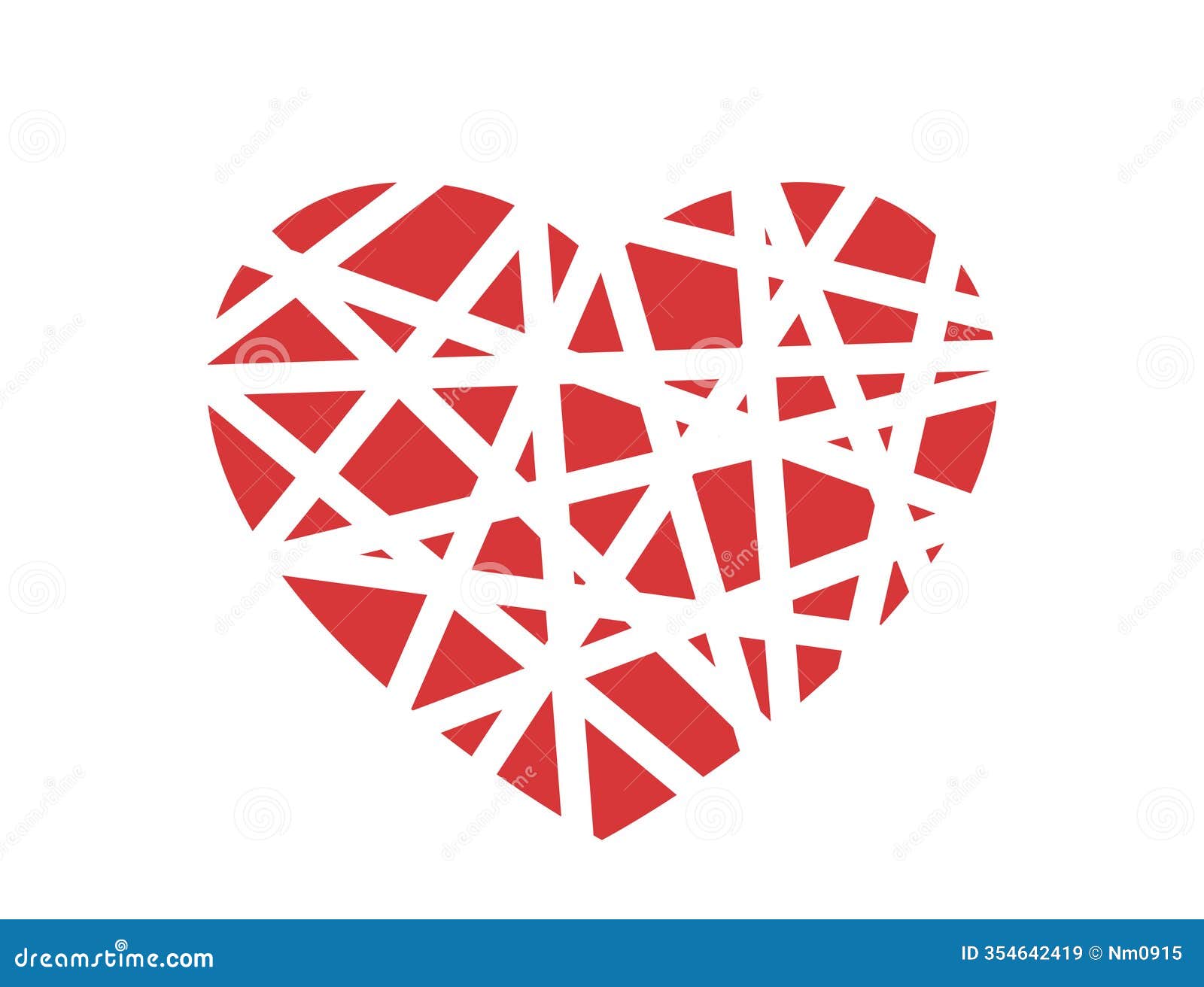 Heart Shape with White Lines. Love and Romantic Symbol. Valentines ...