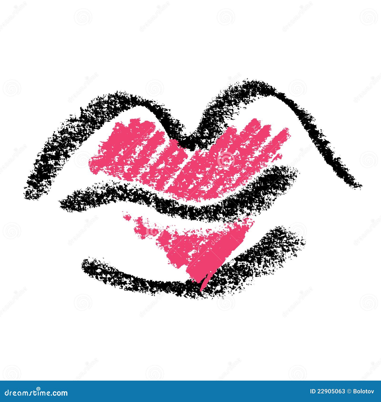 Heart shape on woman lips. stock vector. Illustration of cosmetics ...
