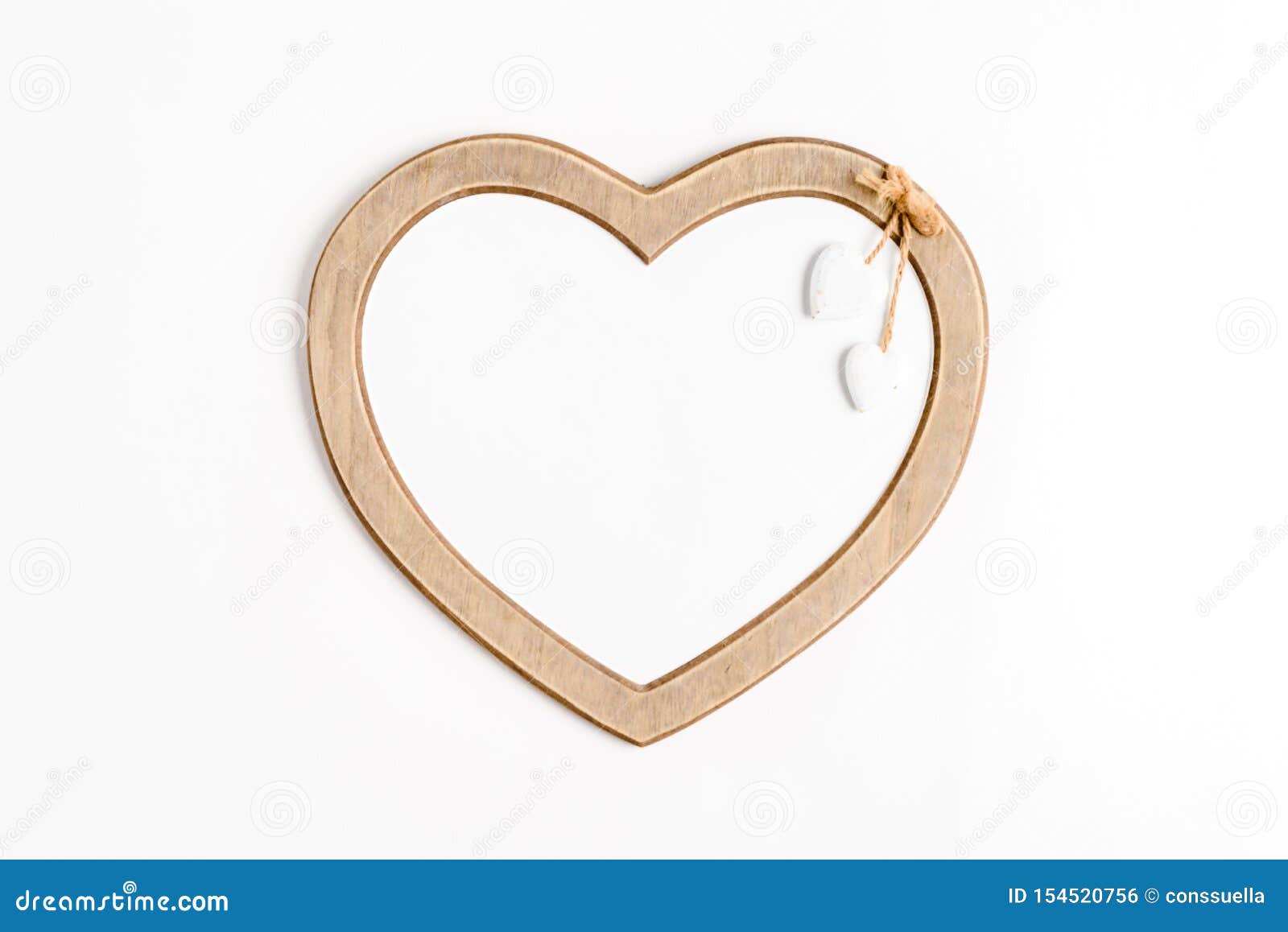 Heart Shape Wood Frame Love Concept. Flat Lay. Stock Photo - Image of ...