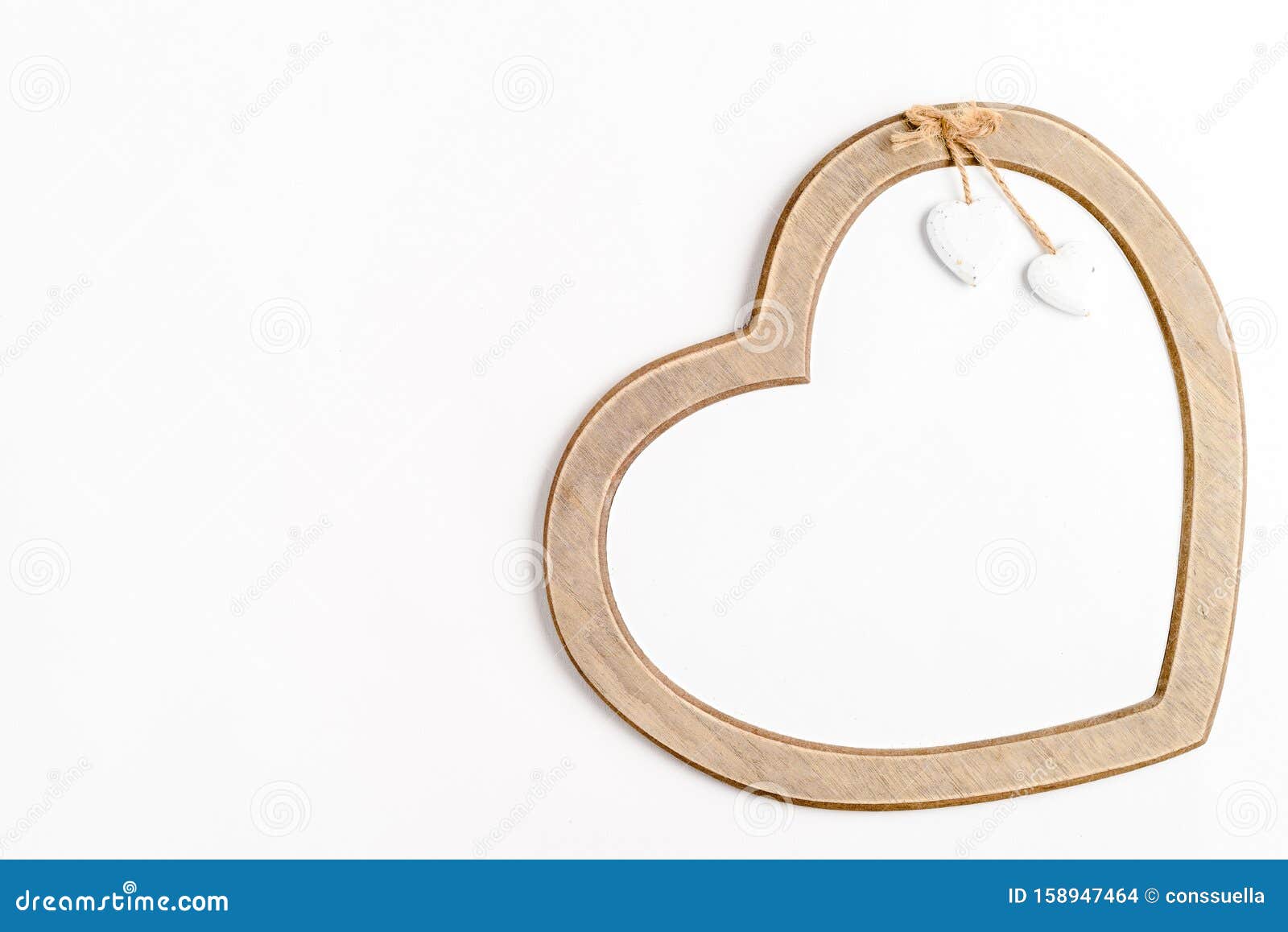 Heart Shape Wood Frame Love Concept. Flat Lay Stock Photo - Image of ...
