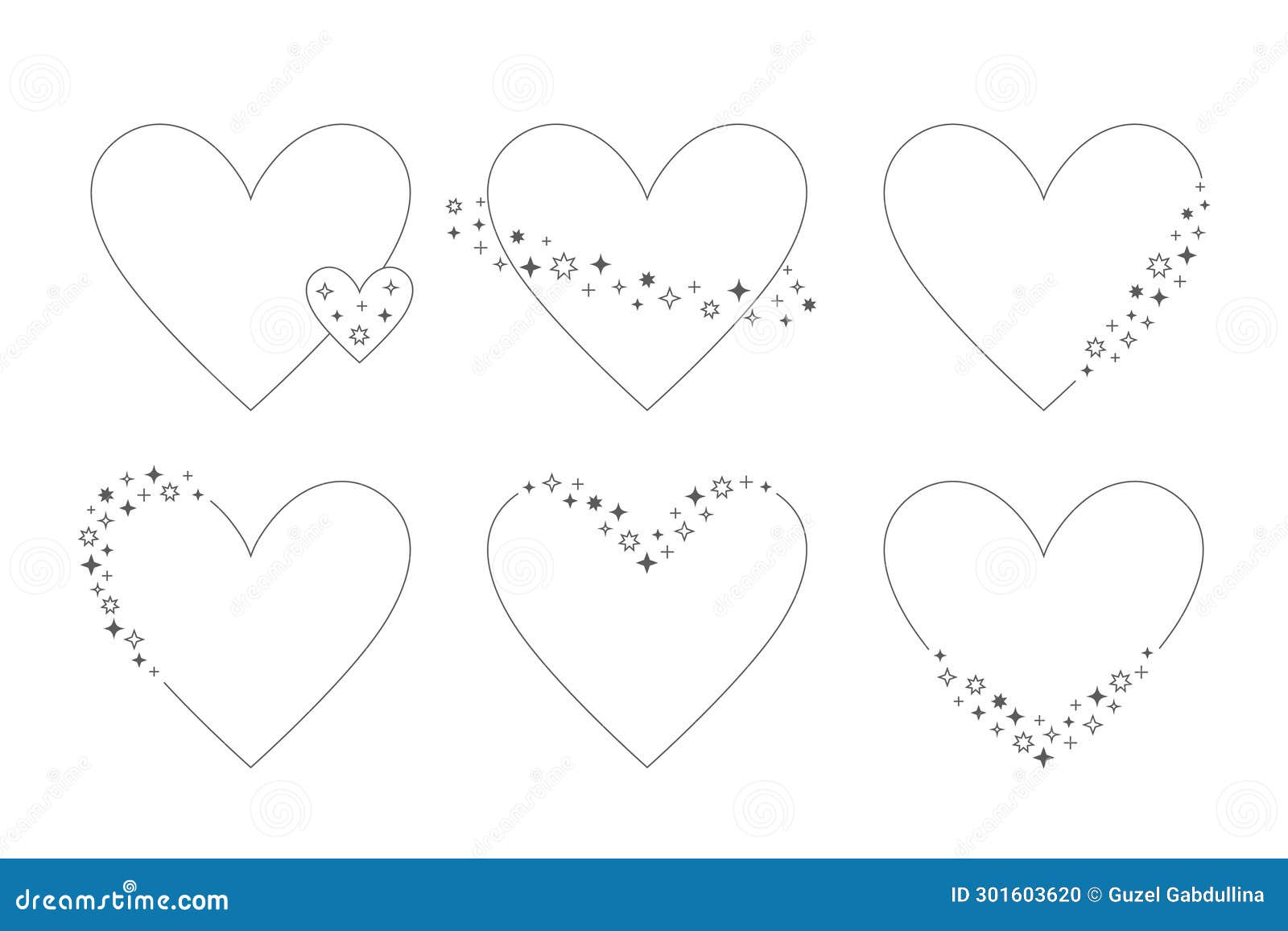 Heart Shape Y2K Frames, Arches. Linear Aesthetic Minimalist Sparkle ...
