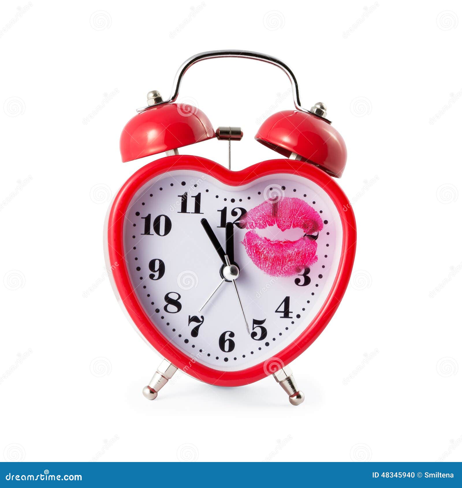 Heart shaped alarm clock w stock photo. Image of beauty - 48345940