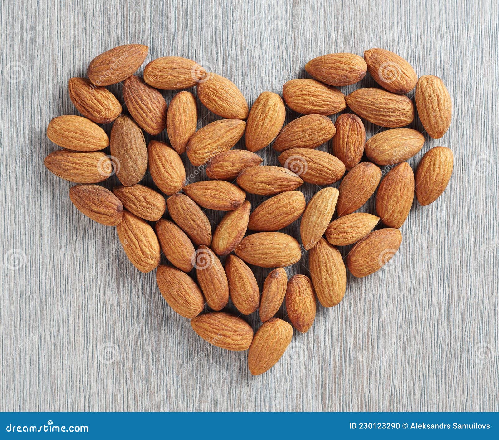 Heart-shaped almonds stock photo. Image of healthy, table - 230123290