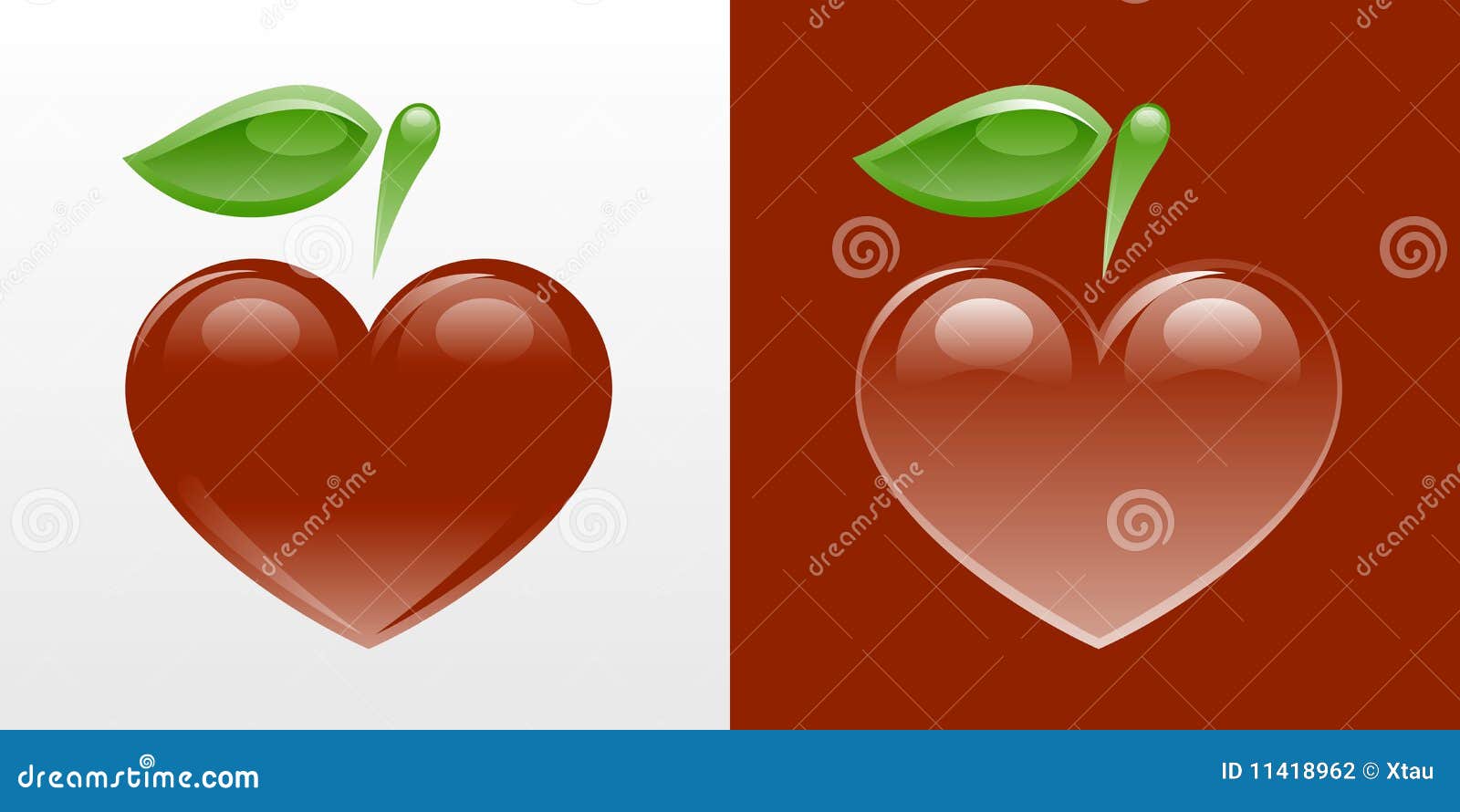 Heart-shaped apple stock vector. Illustration of apple - 11418962