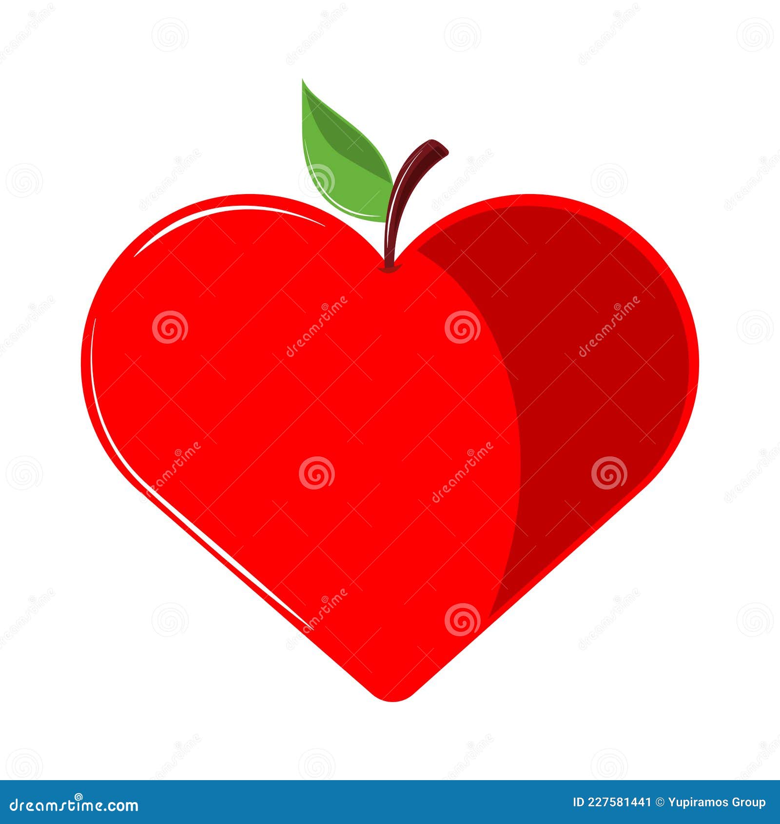 Heart shaped apple stock illustration. Illustration of fruit - 227581441