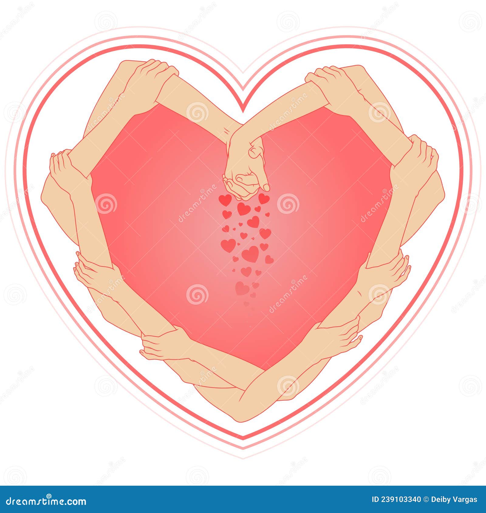 Heart shaped arms design stock vector. Illustration of artist - 239103340