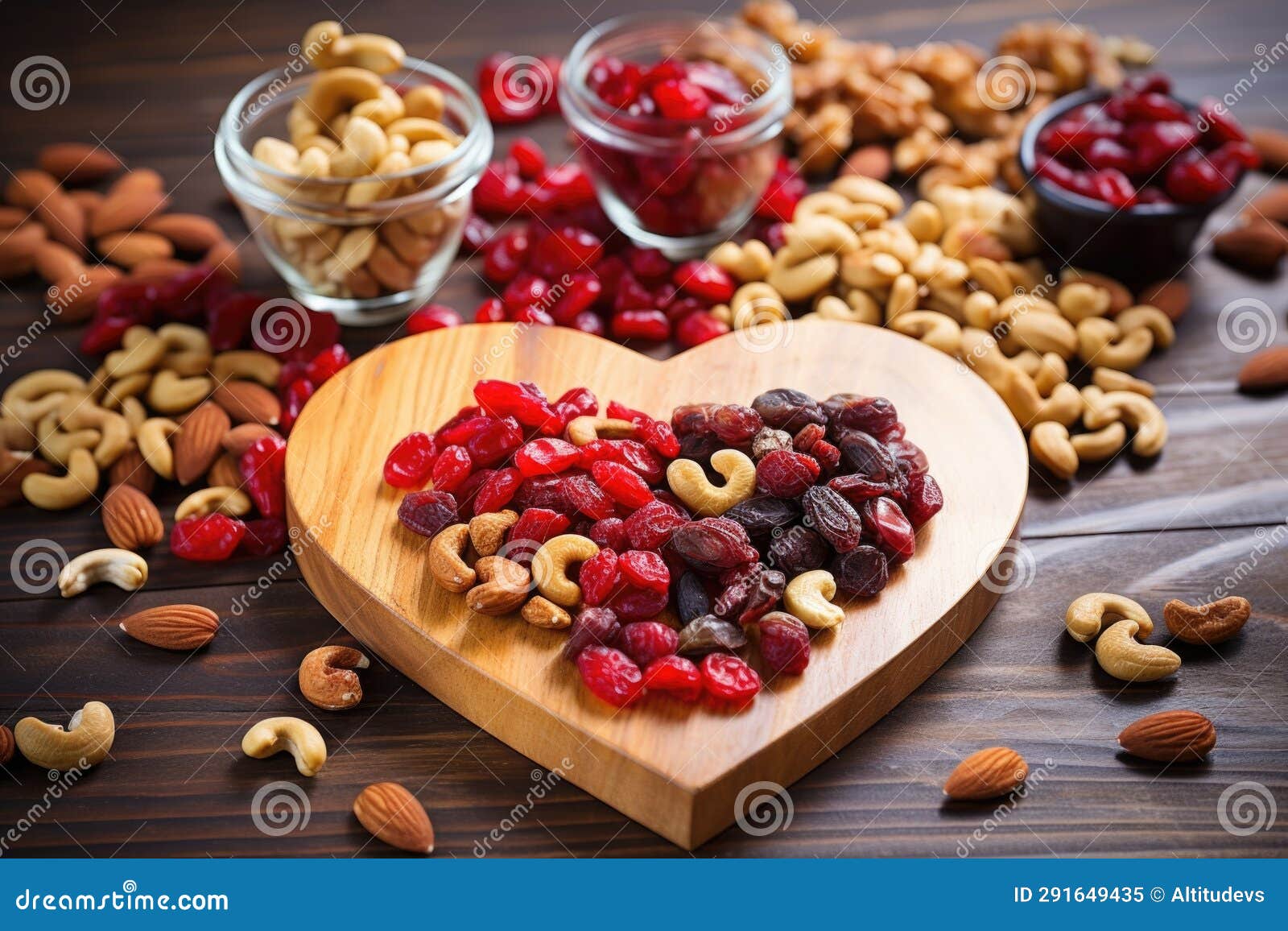 Heart-shaped Array of Mixed Nuts on a Table Stock Image - Image of ...