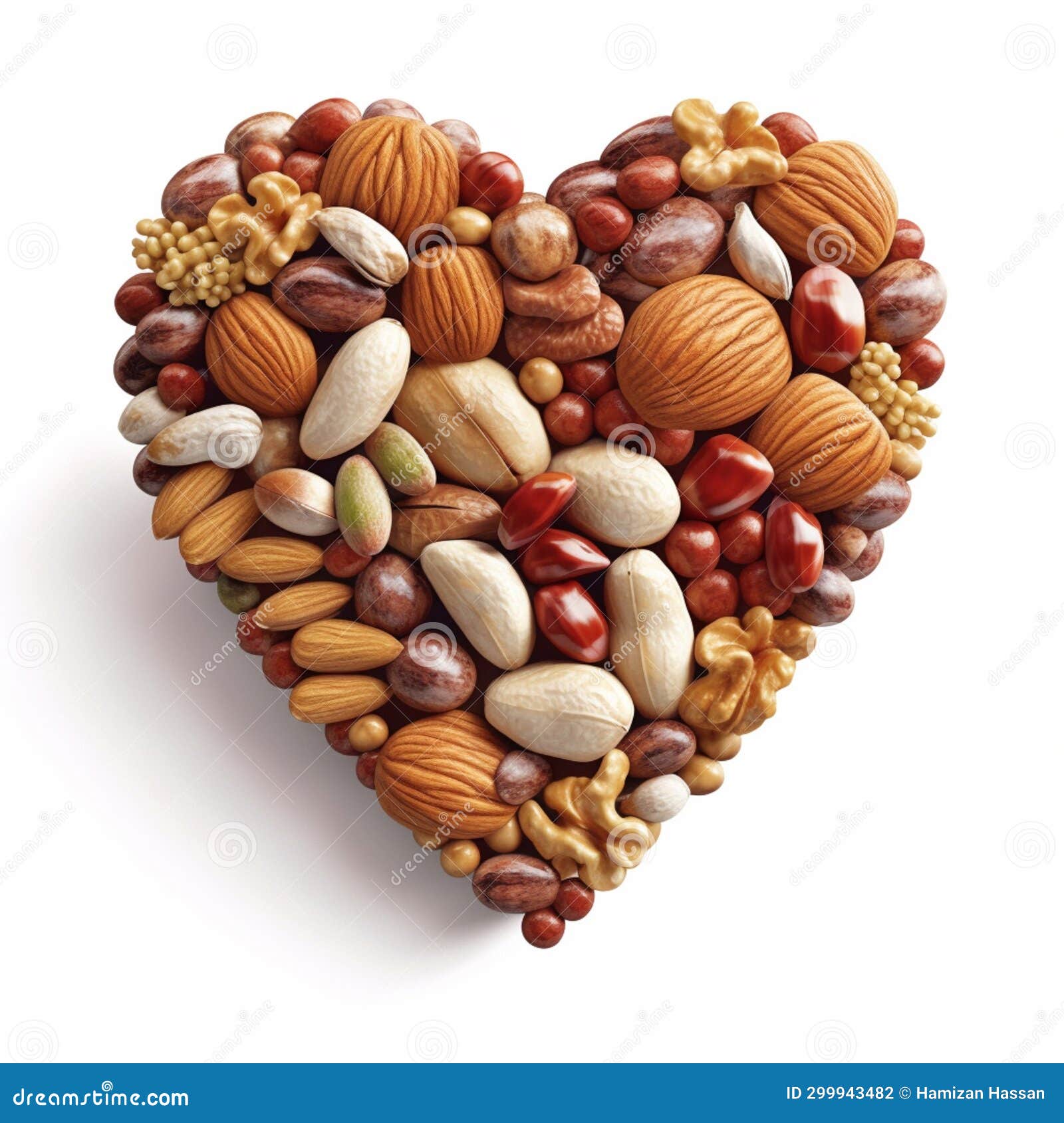 A Heart-shaped from Assorted Nuts, a Blend of Textures, Symbolizing ...