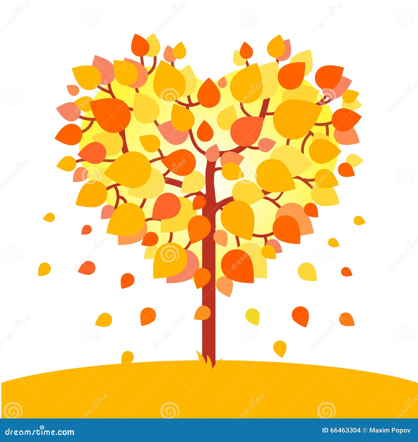 Fall Heart Tree Clip Art