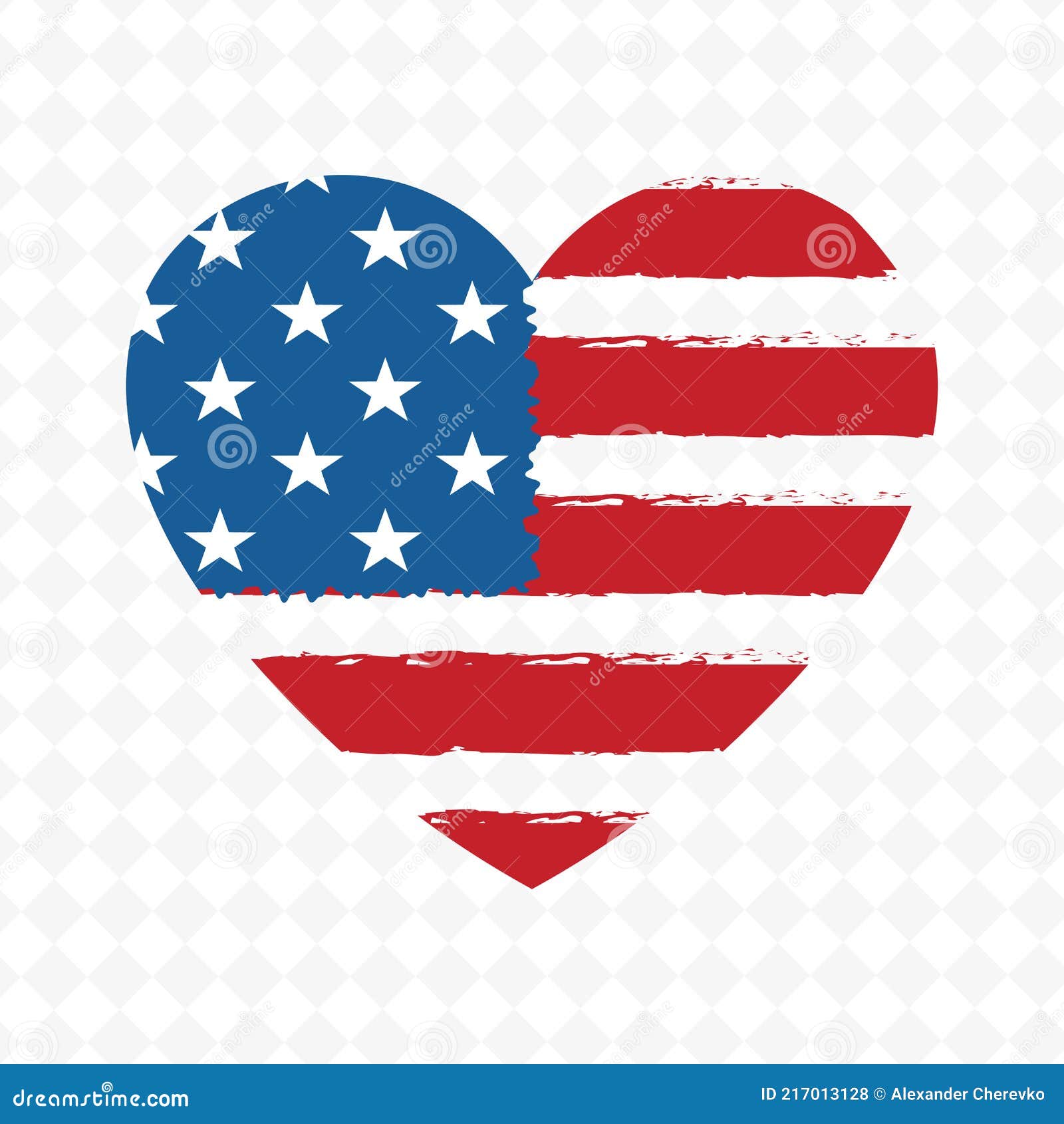 Heart Shaped Badge with the Outlines of the Flag of America, Design ...