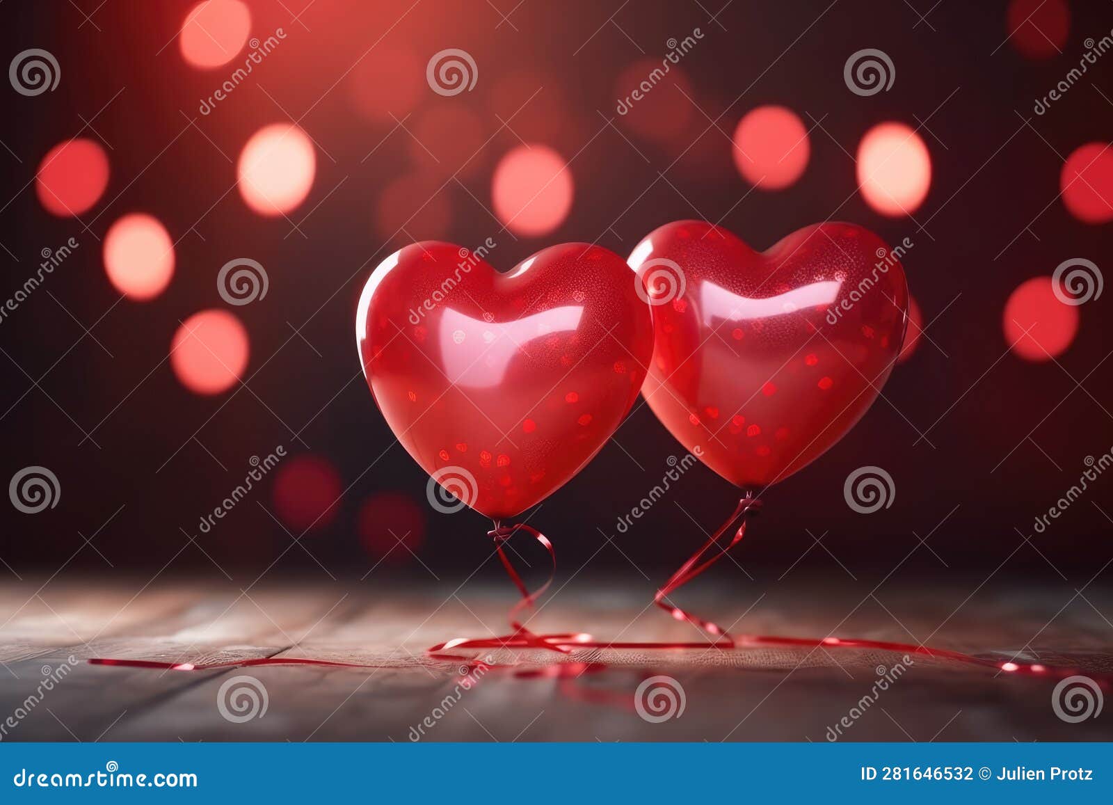 Heart Shaped Ballons for Celebration, AI Generated Stock Illustration ...
