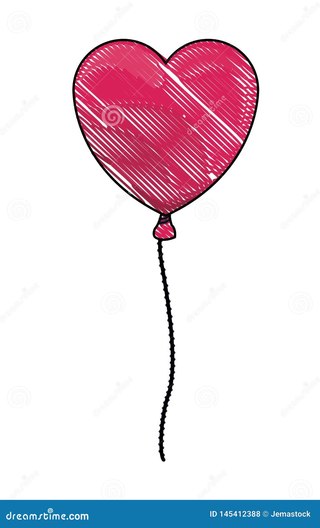 Heart Shaped Balloon Scribble Stock Vector - Illustration of love ...