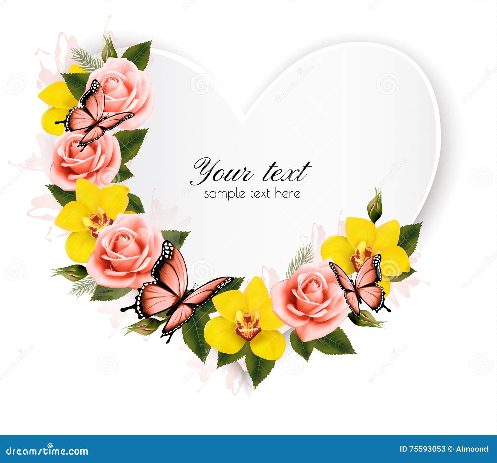 Red Banner With Roses Vector Illustration | CartoonDealer.com #57473330
