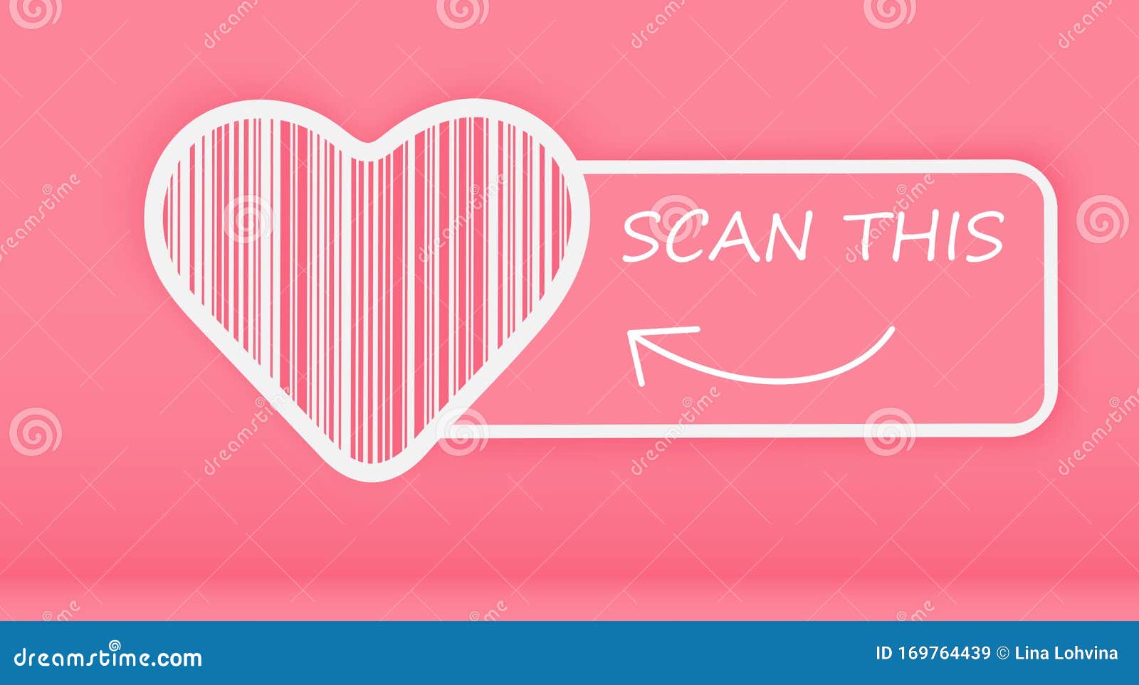Heart shaped barcode stock vector. Illustration of lettering - 169764439