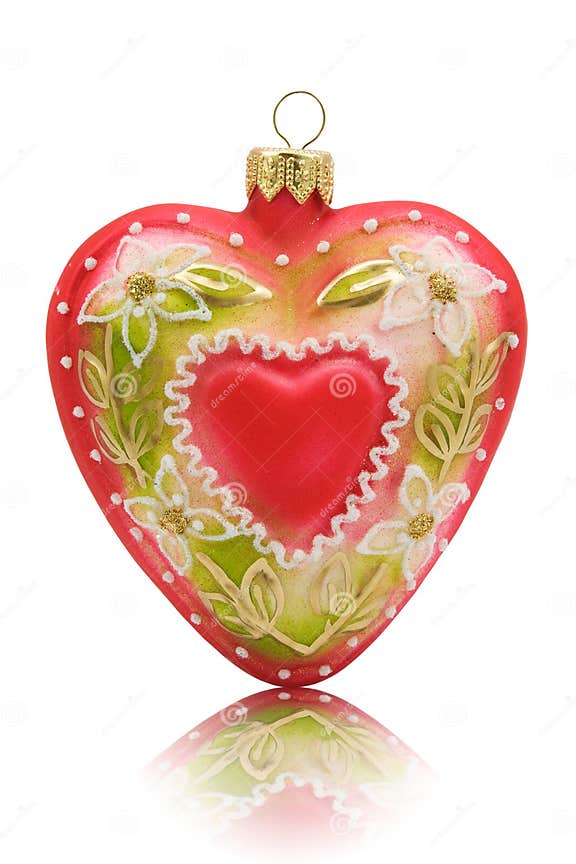 Heart shaped bauble stock image. Image of valentine, christmas - 17695659