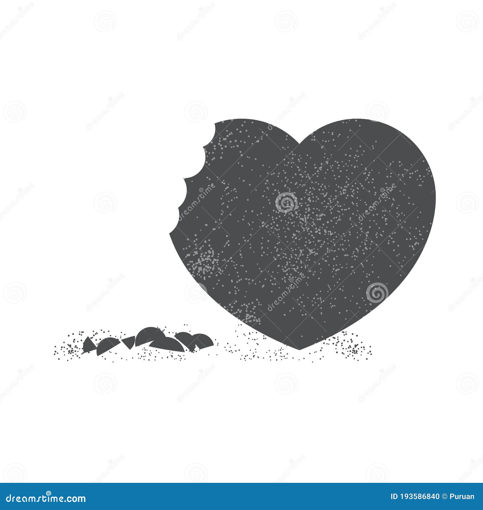 Bitten heart stock vector. Illustration of shape, sign - 193586840