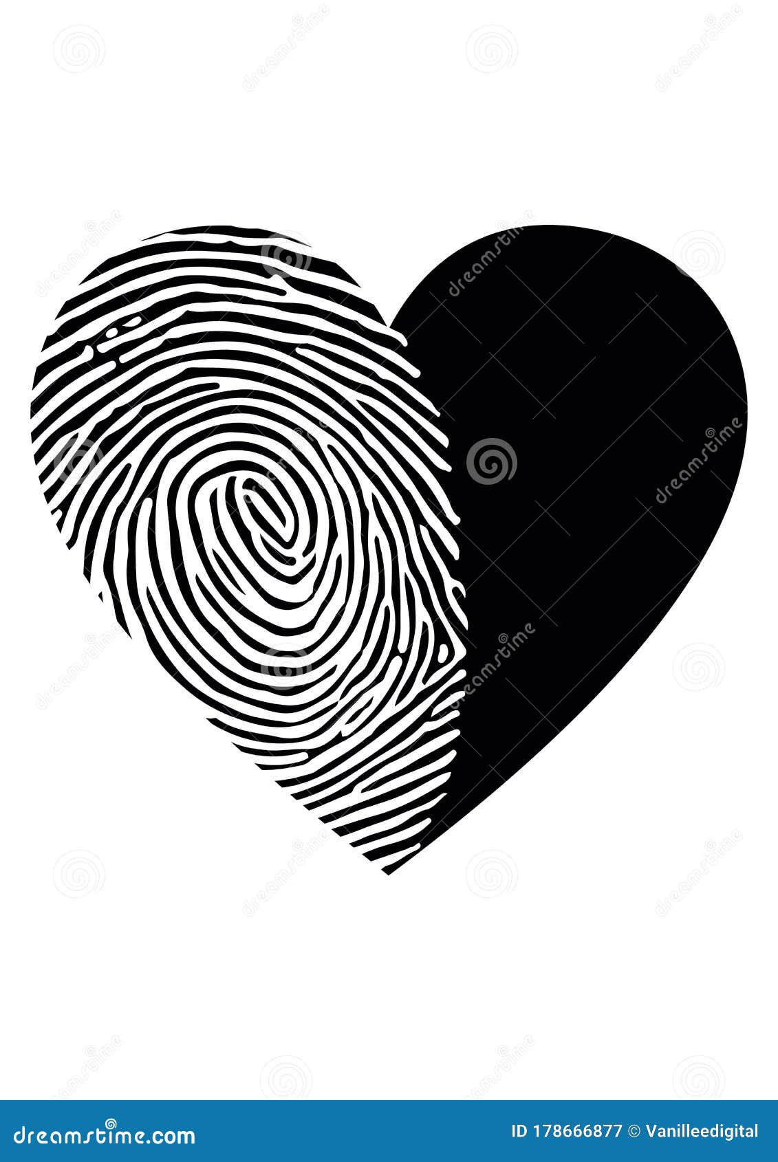 Fingerprint Heart Vector Illustration Stock Illustration - Illustration ...