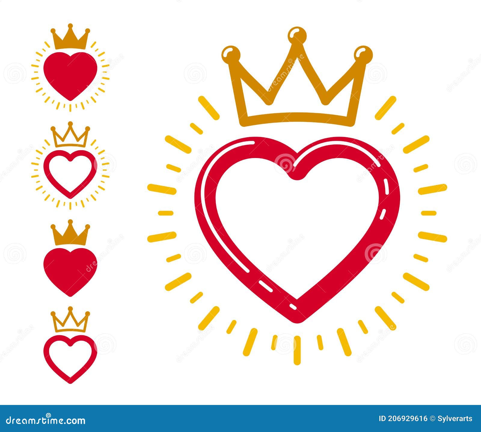 Heart Shaped Blank Labels Set with Space for Your Element Isolated Over ...