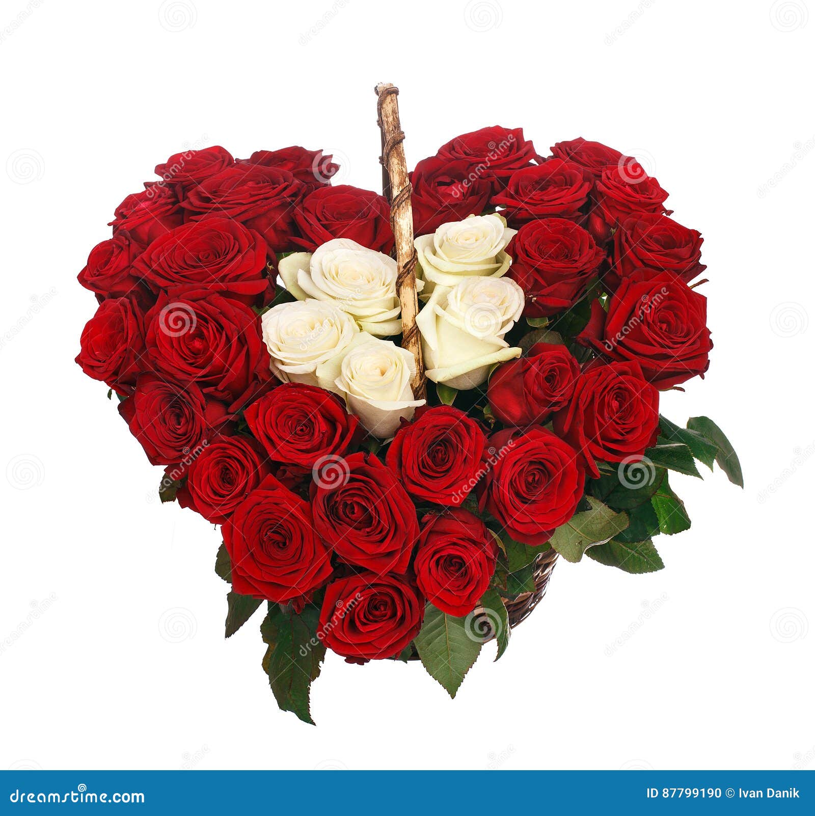 Heart Shaped Bouquet of Red Roses Stock Photo - Image of bunch ...