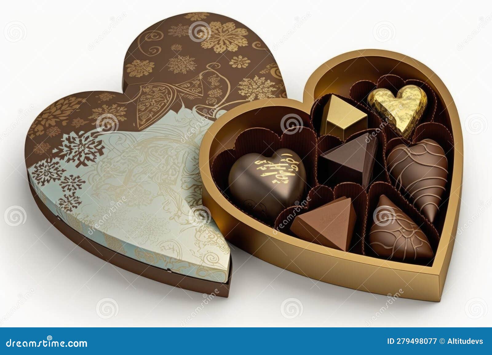 Heart-shaped Box of Assorted Truffles, Each Wrapped in Its Own ...