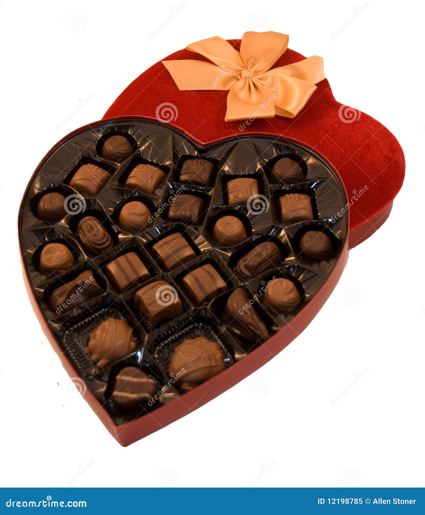 Heart Shaped Box of Chocolate Stock Image - Image of sweatheart, heart ...