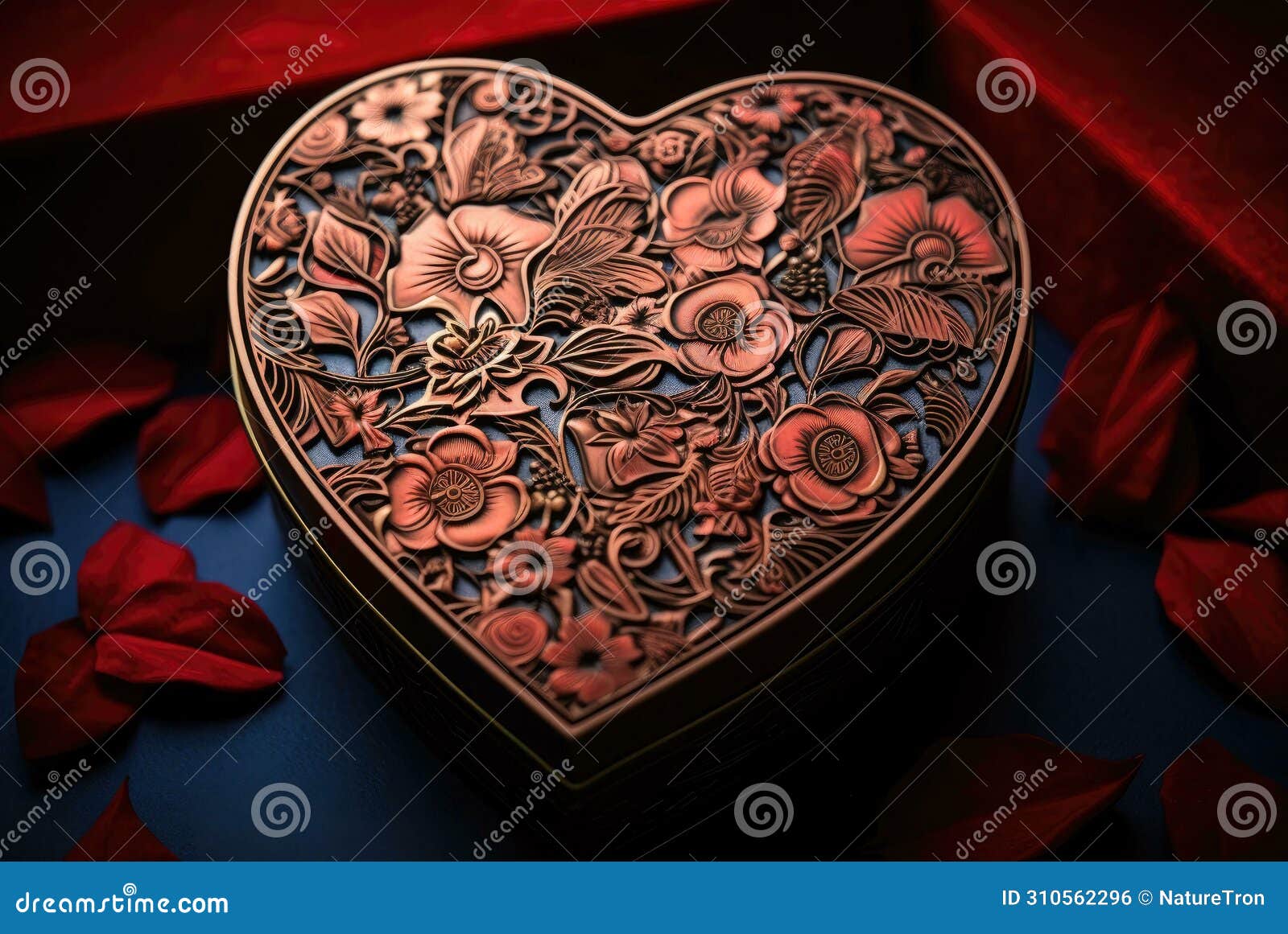 Heart Shaped Box with Red Rose Heart in a Box Heart Shaped Box Stock ...