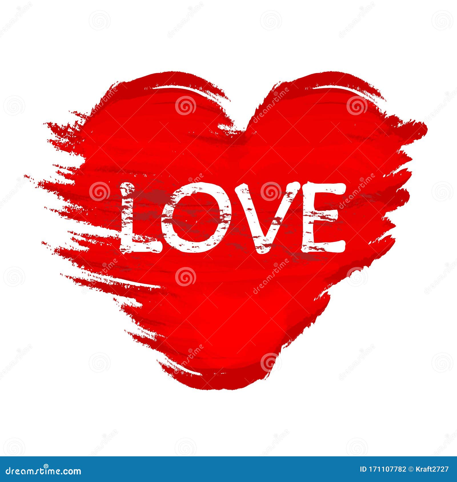 Heart shaped brush stroke stock vector. Illustration of love - 171107782