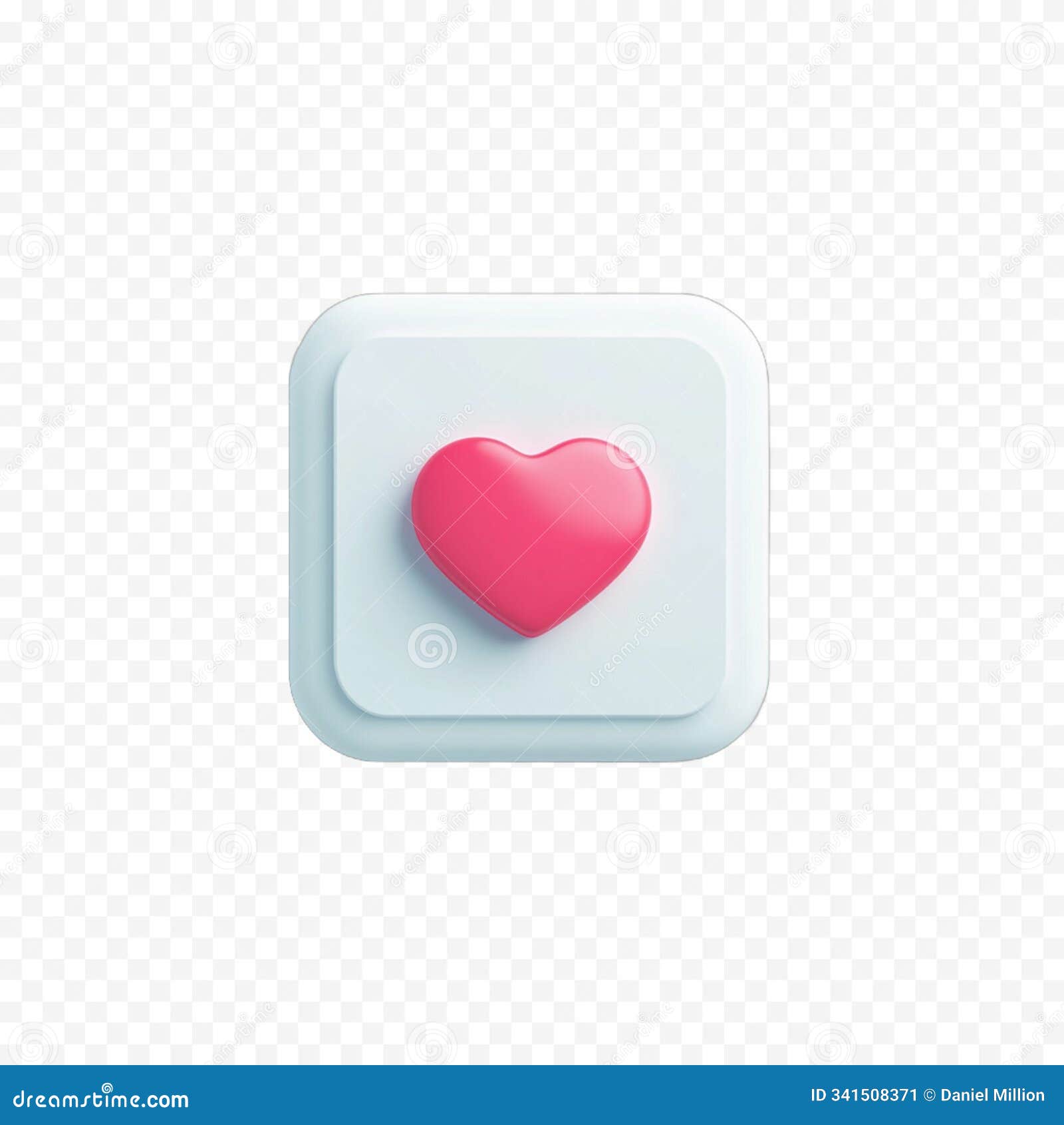 Heart shaped on button 3d stock illustration. Illustration of dialog ...
