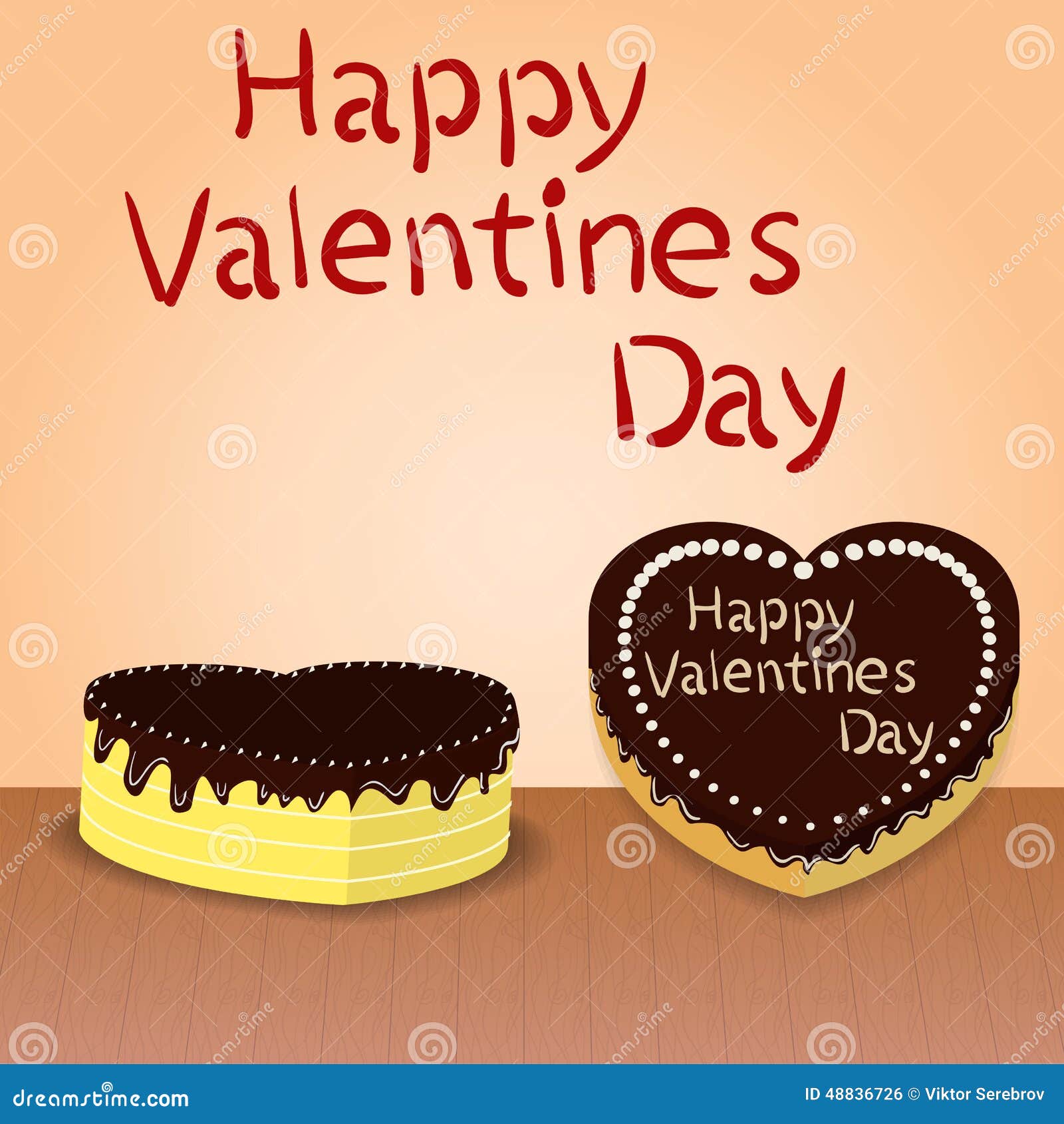 Heart-shaped cake stock vector. Illustration of shape - 48836726