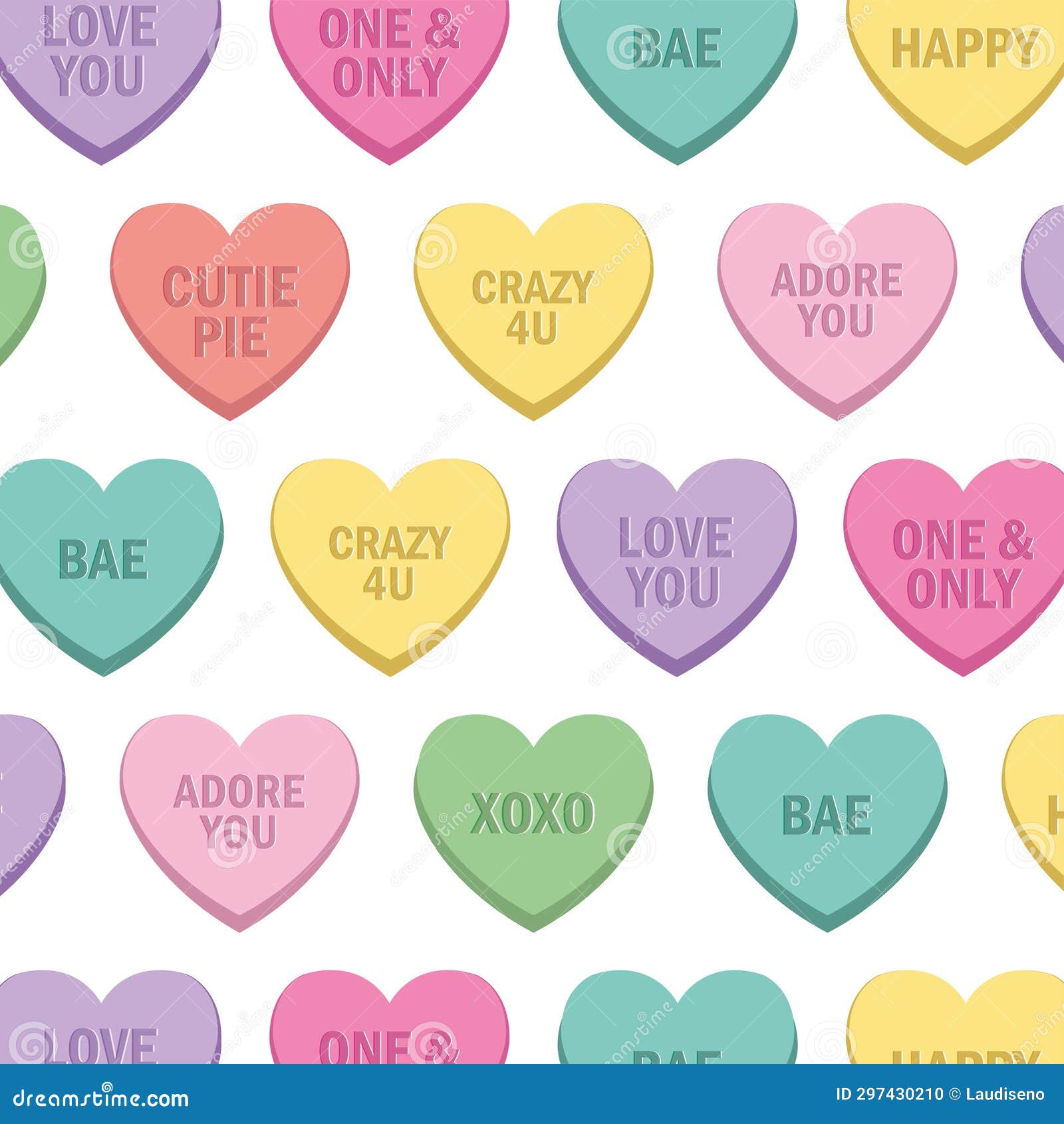 Heart Shaped Candies with Different Messages Vector Stock Vector ...